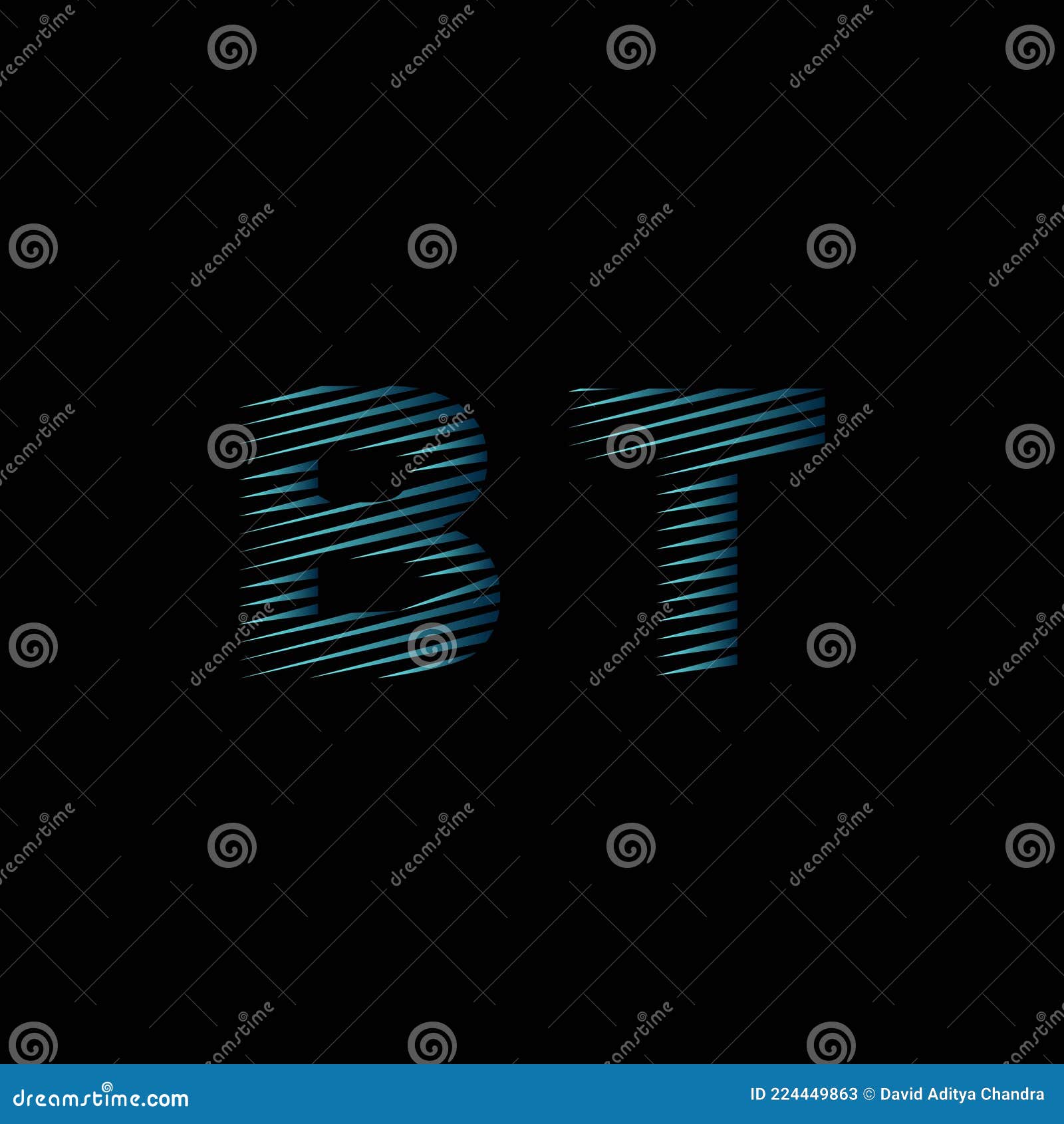 BT Monogram Lines Style Blue Light Vector Stock Vector - Illustration ...