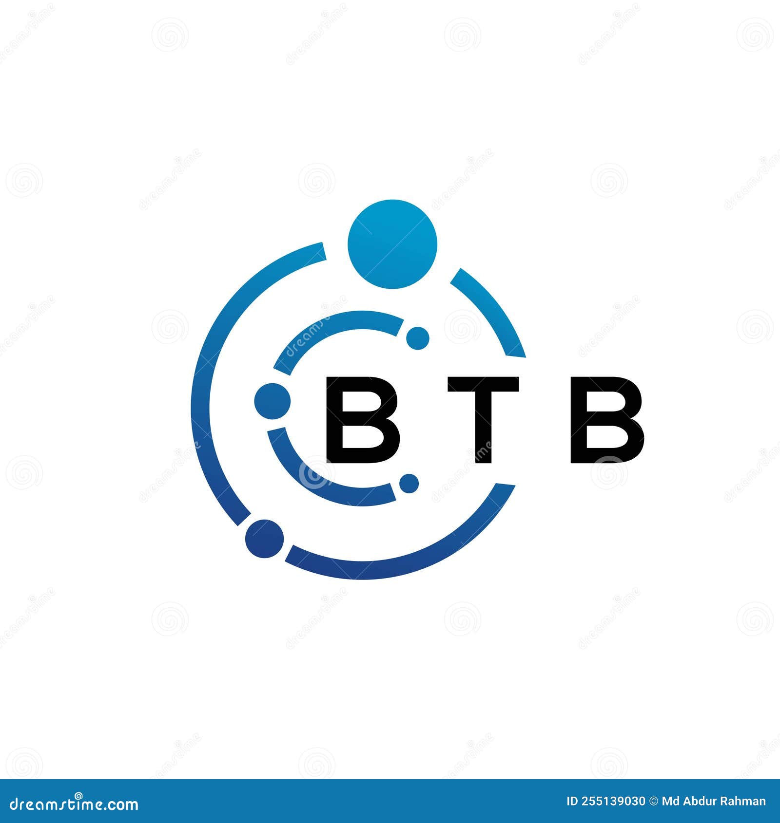 BTB Letter Logo Design on White Background. BTB Creative Initials ...