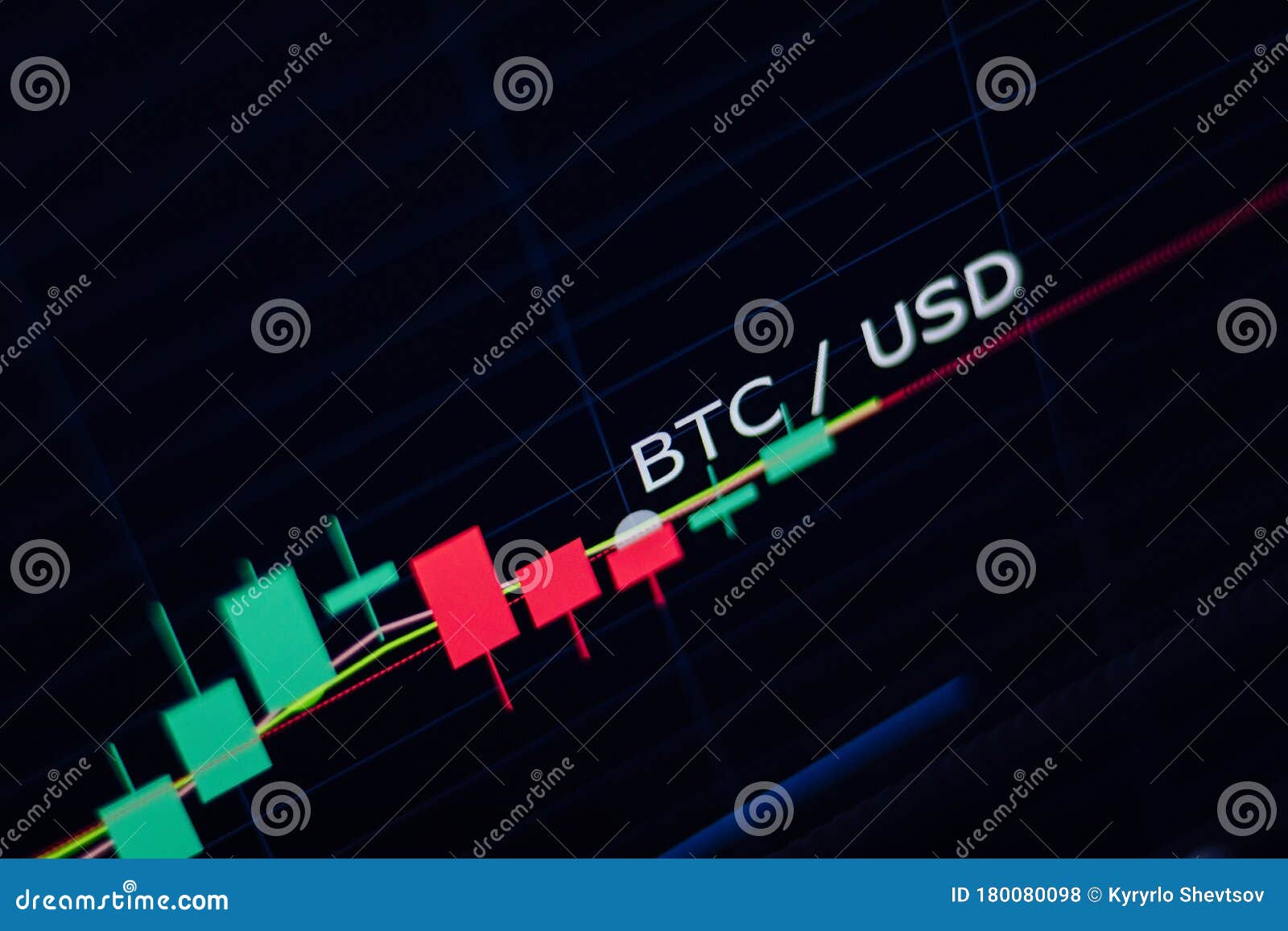 BTC Bitcoin Trade Graph Exchange Stock Photo - Image of analysis ...