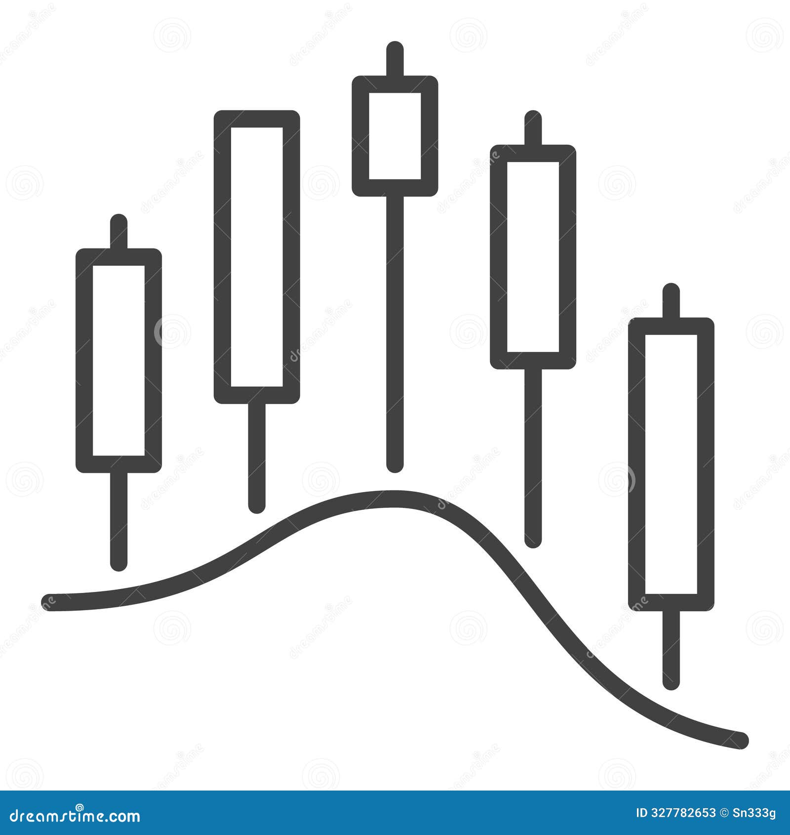 BTC Candlestick Chart Vector Financial Charts Thin Line Icon or Design ...