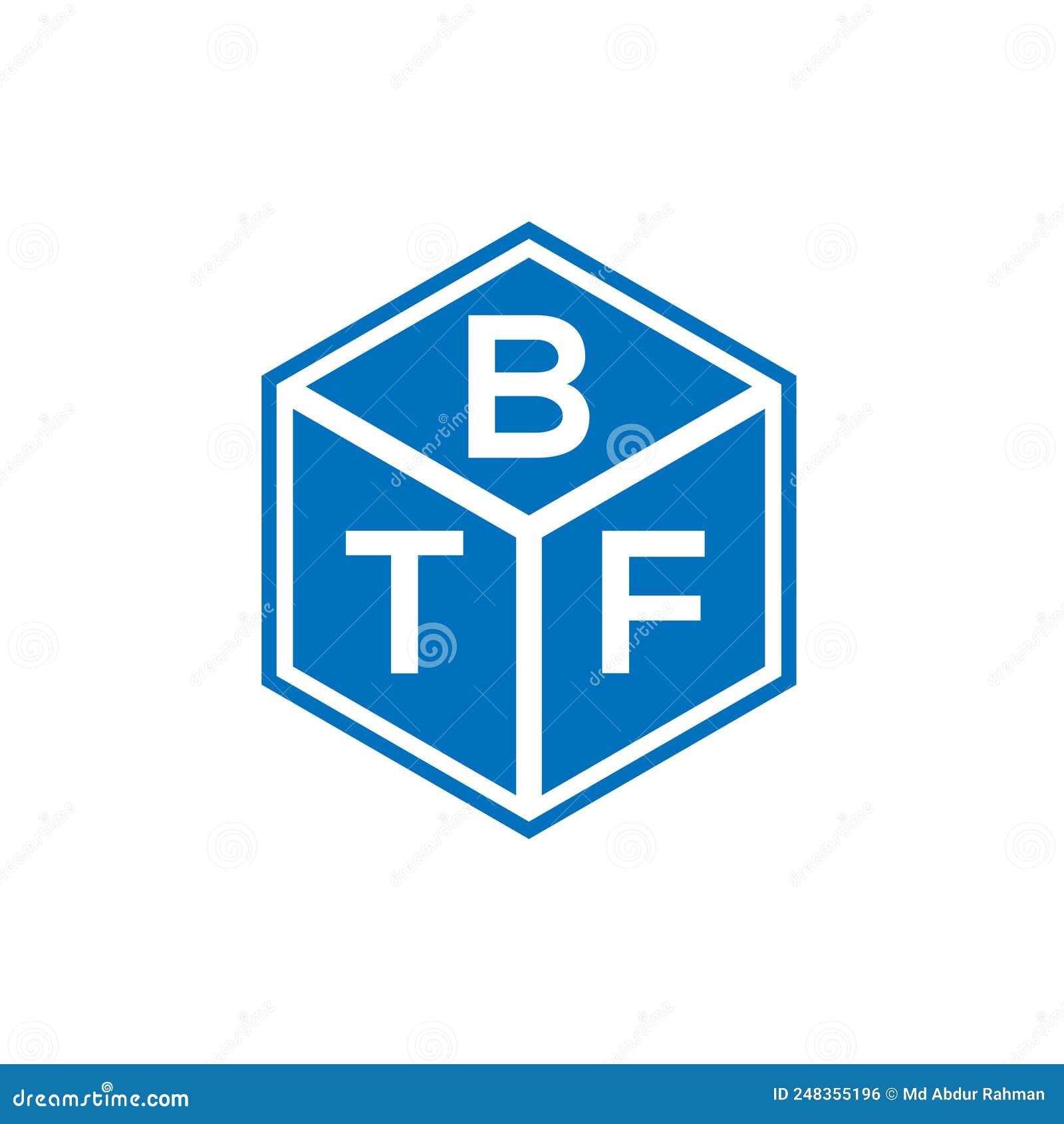 BTF Letter Logo Design on Black Background. BTF Creative Initials ...