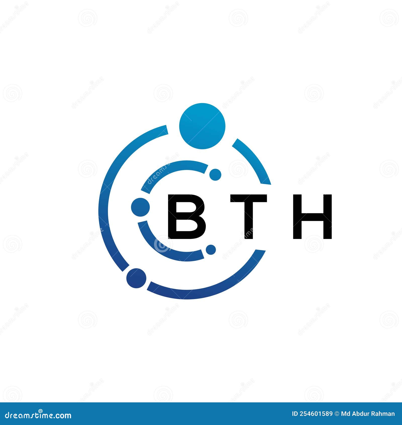 BTH Letter Logo Design on White Background. BTH Creative Initials ...