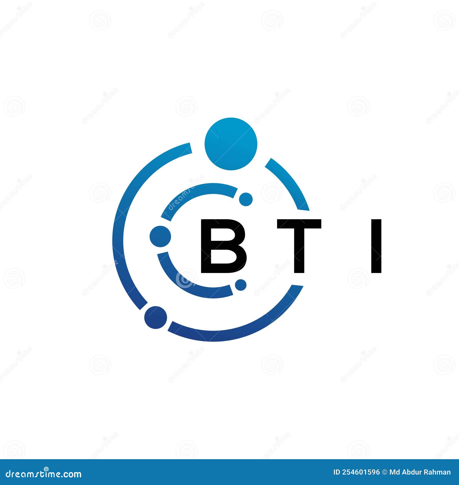 BTI Letter Logo Design On White Background. BTI Creative Initials ...