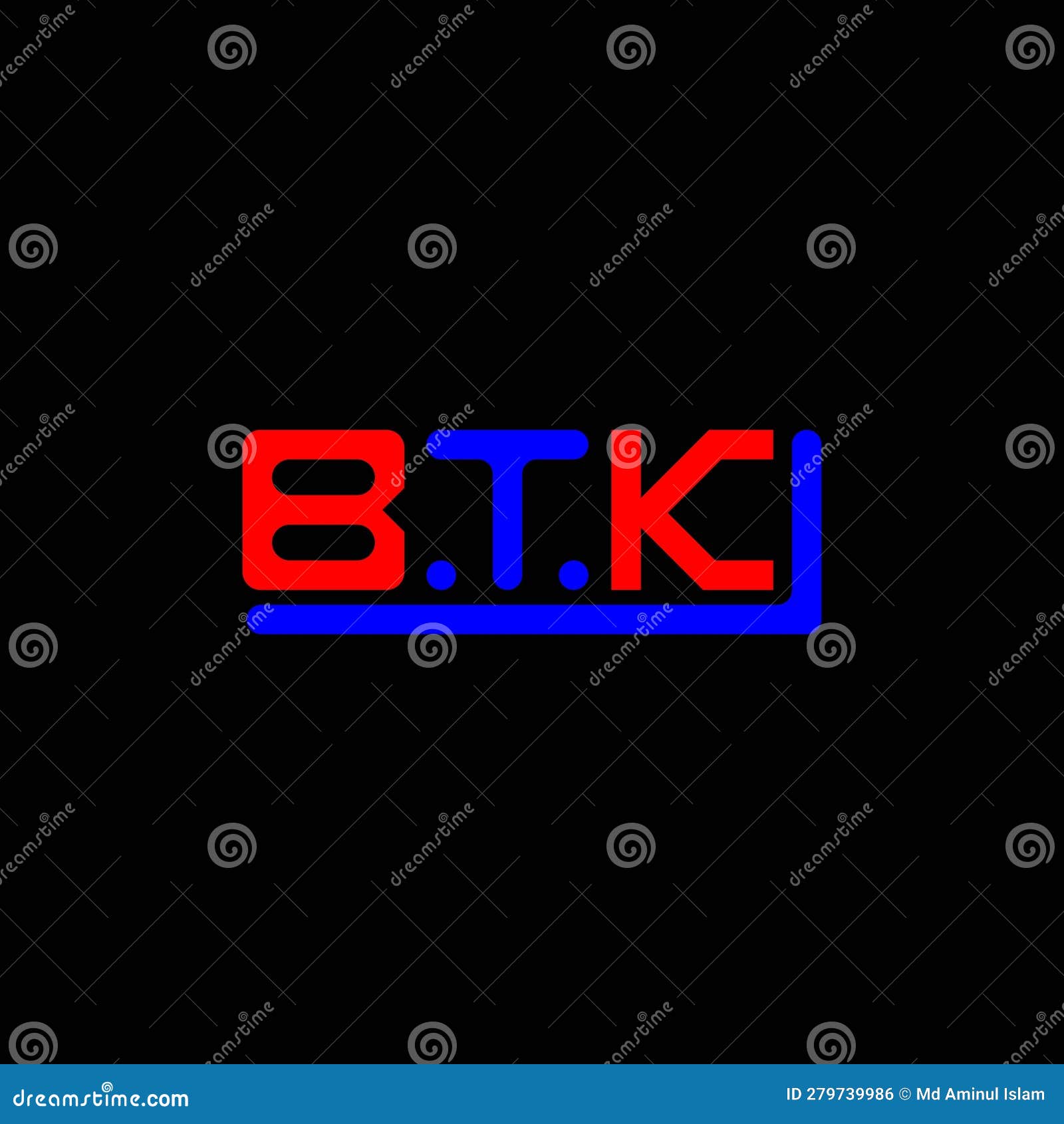 BTK Letter Logo Creative Design with Vector Graphic, BT Stock Vector ...