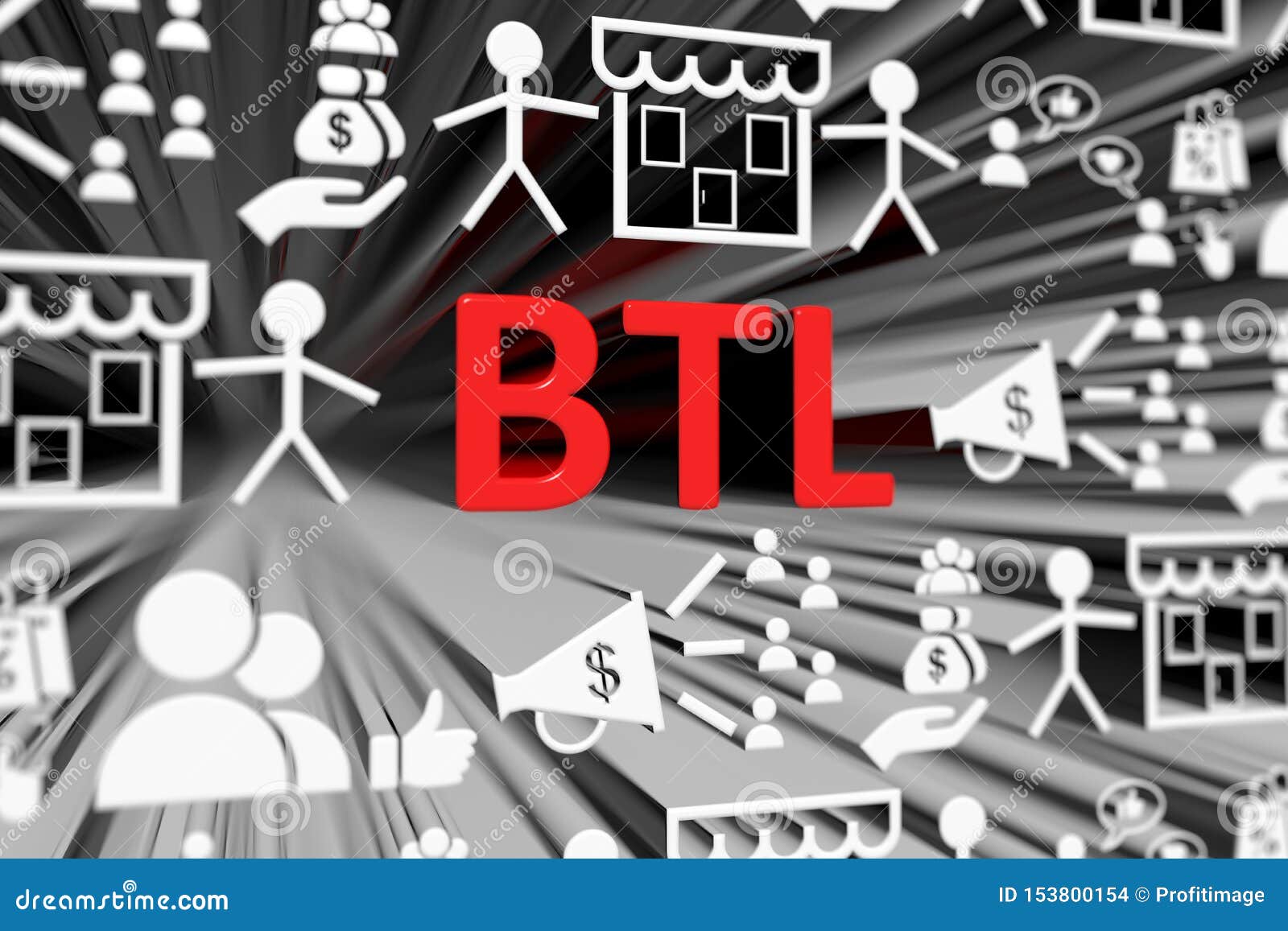 BTL Concept Blurred Background Stock Illustration - Illustration of ...