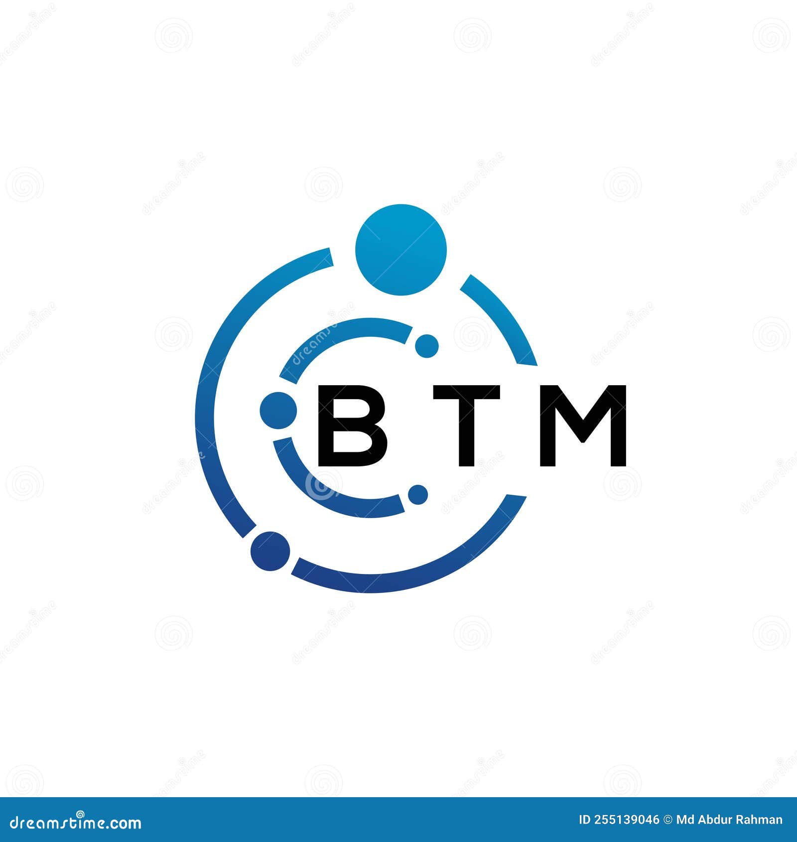 BTM Letter Logo Design on White Background. BTM Creative Initials ...