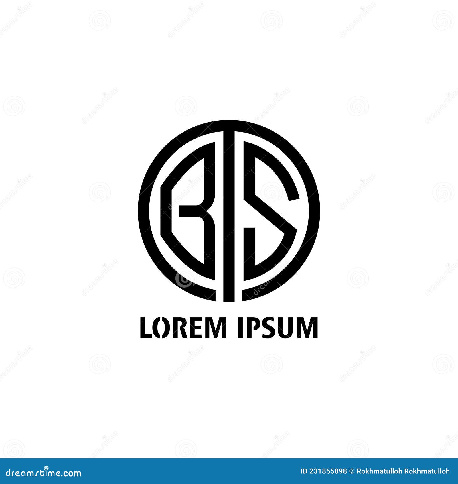 BTS Initial Logo Template Graphic Illustration Circle Design Stock ...