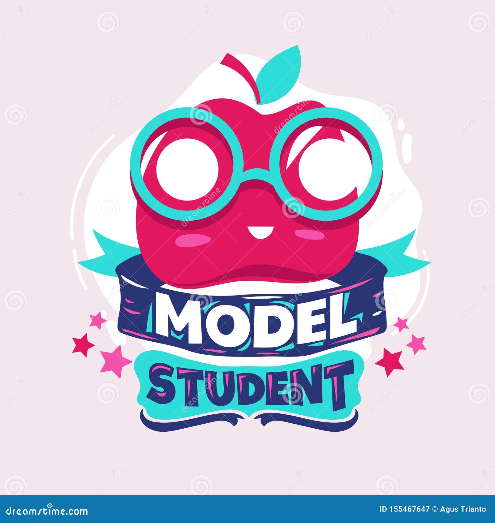 Model Student Phrase with Colorful Illustration. Back To School Quote ...