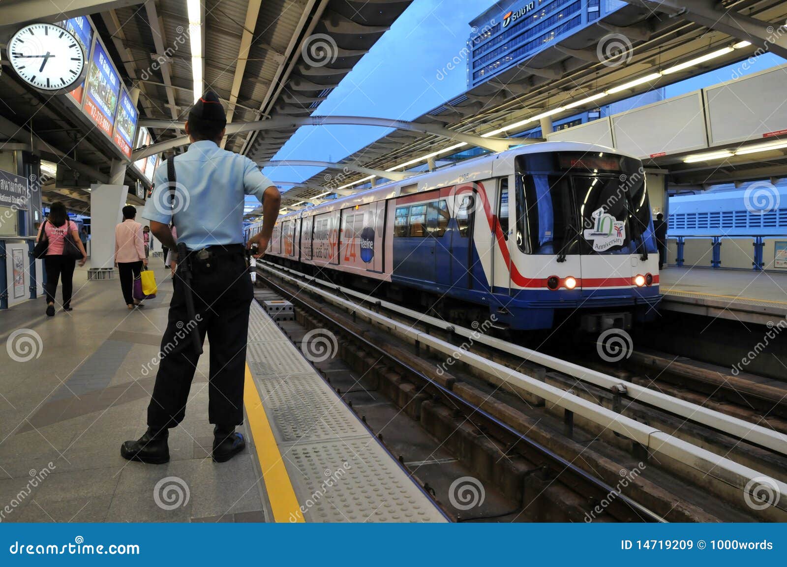 BTS or Sky Train at a Bangkok Station Editorial Stock Image - Image of ...