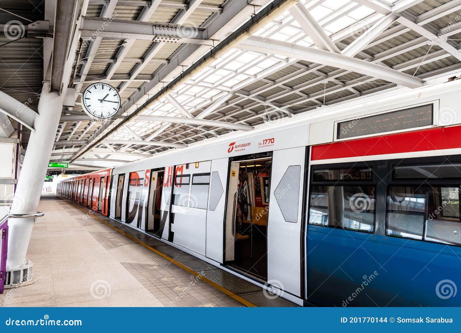 BTS Sky Train Platform in Bangkok, Thailand. Editorial Stock Image ...