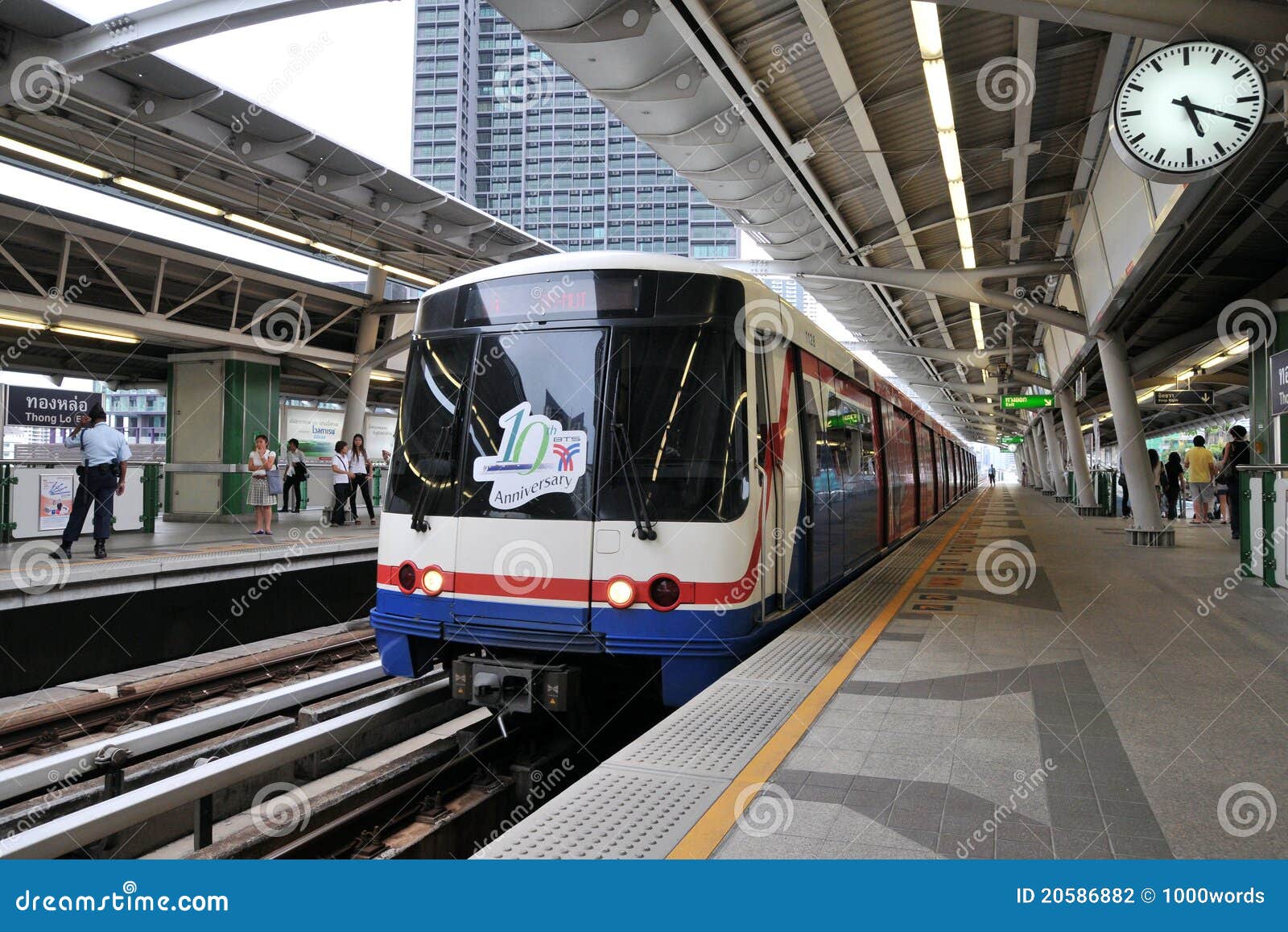 BTS Skytrain at a Station in Central Bangkok Editorial Photography ...