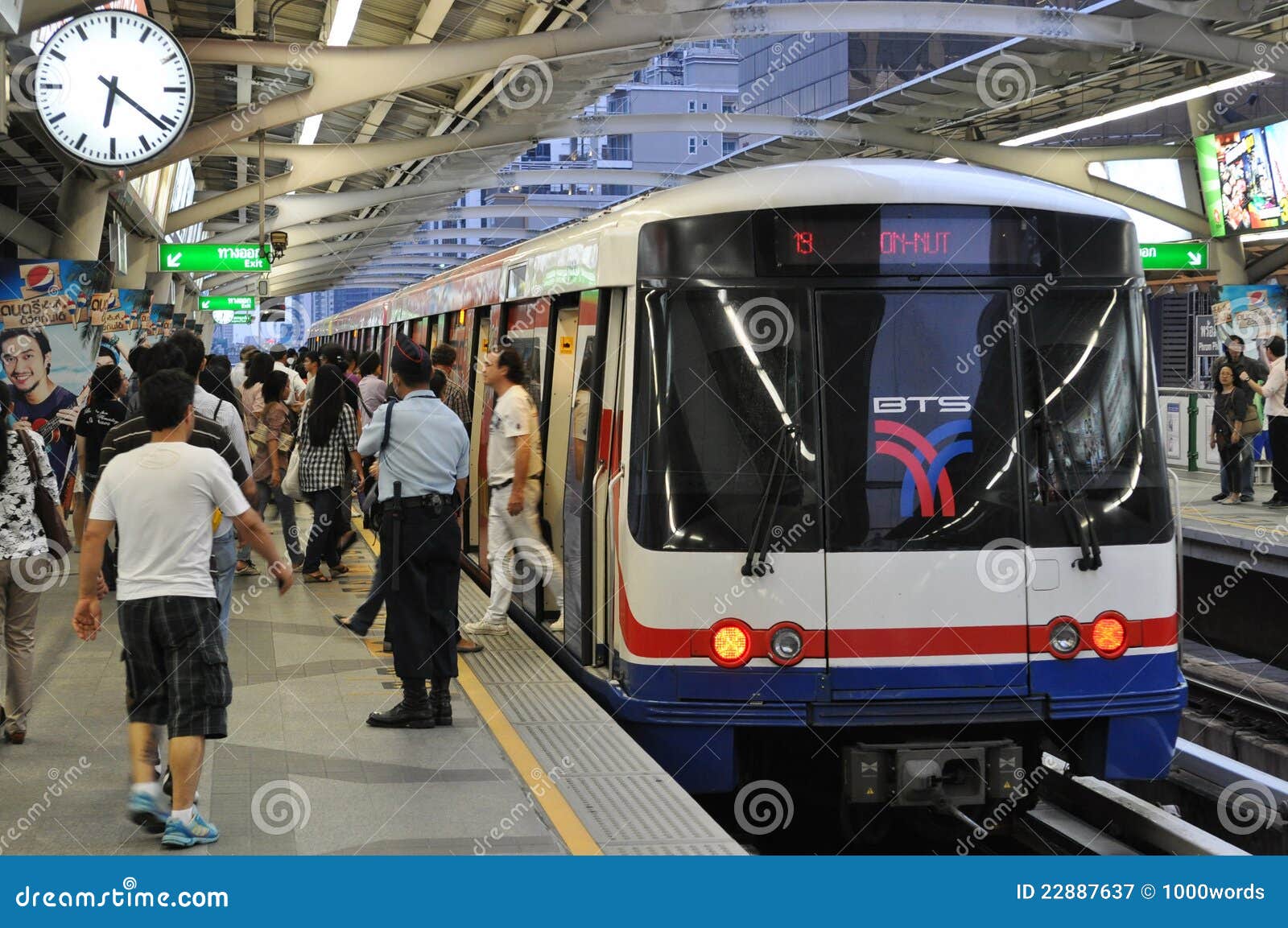 A BTS Skytrain at a Station in Central Bangkok Editorial Photography ...