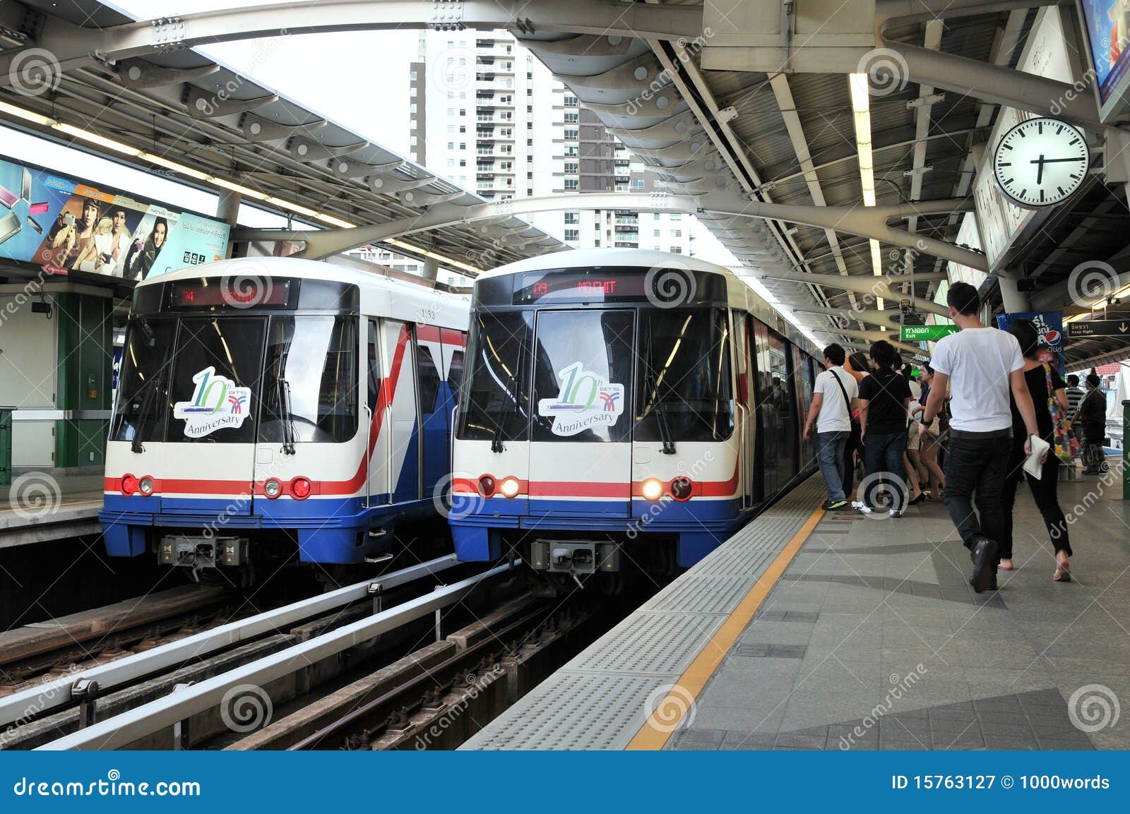 BTS Skytrain at a Train Station in Central Bangkok Editorial ...