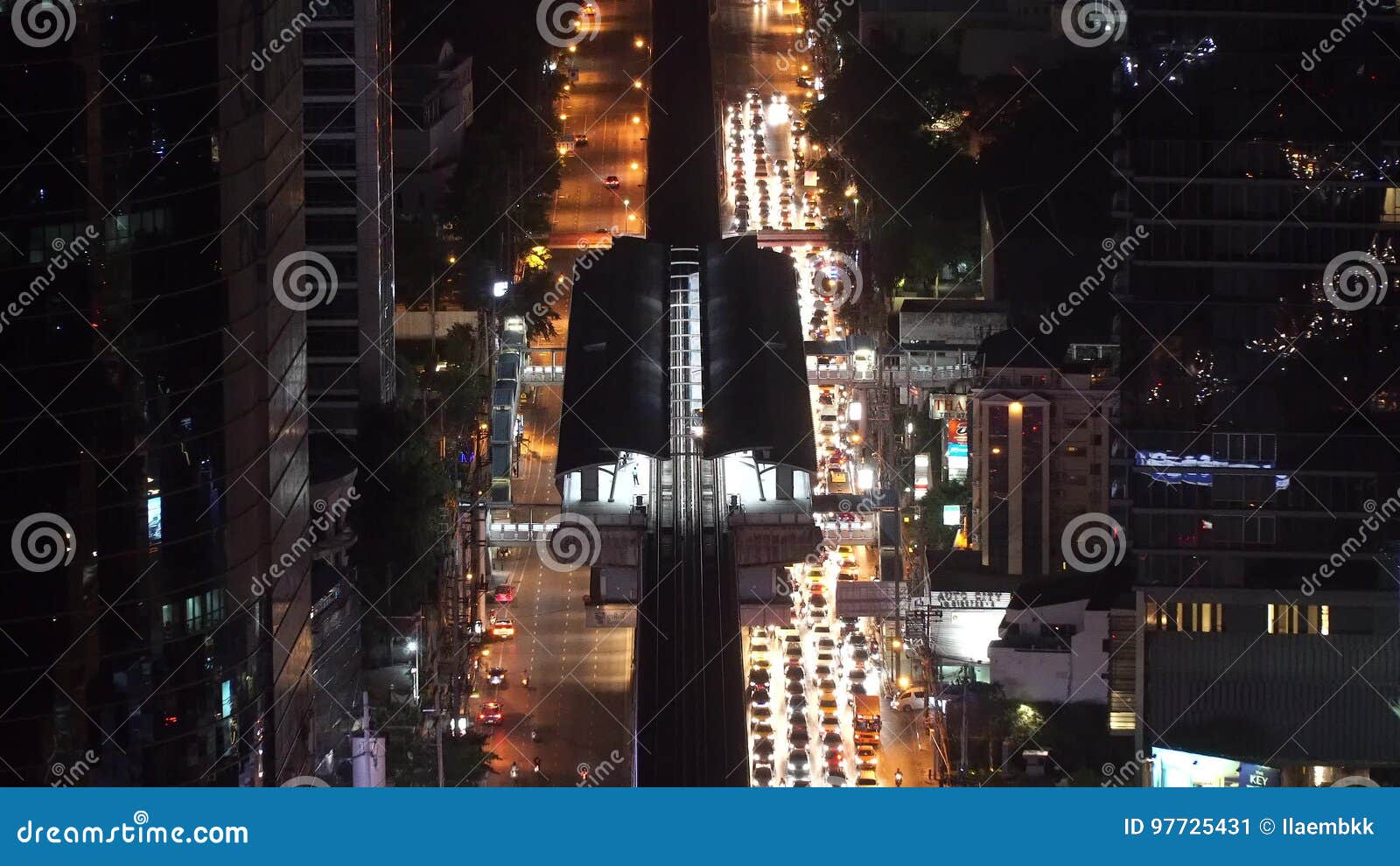 BTS Station Silom Line at Night Stock Video - Video of background ...