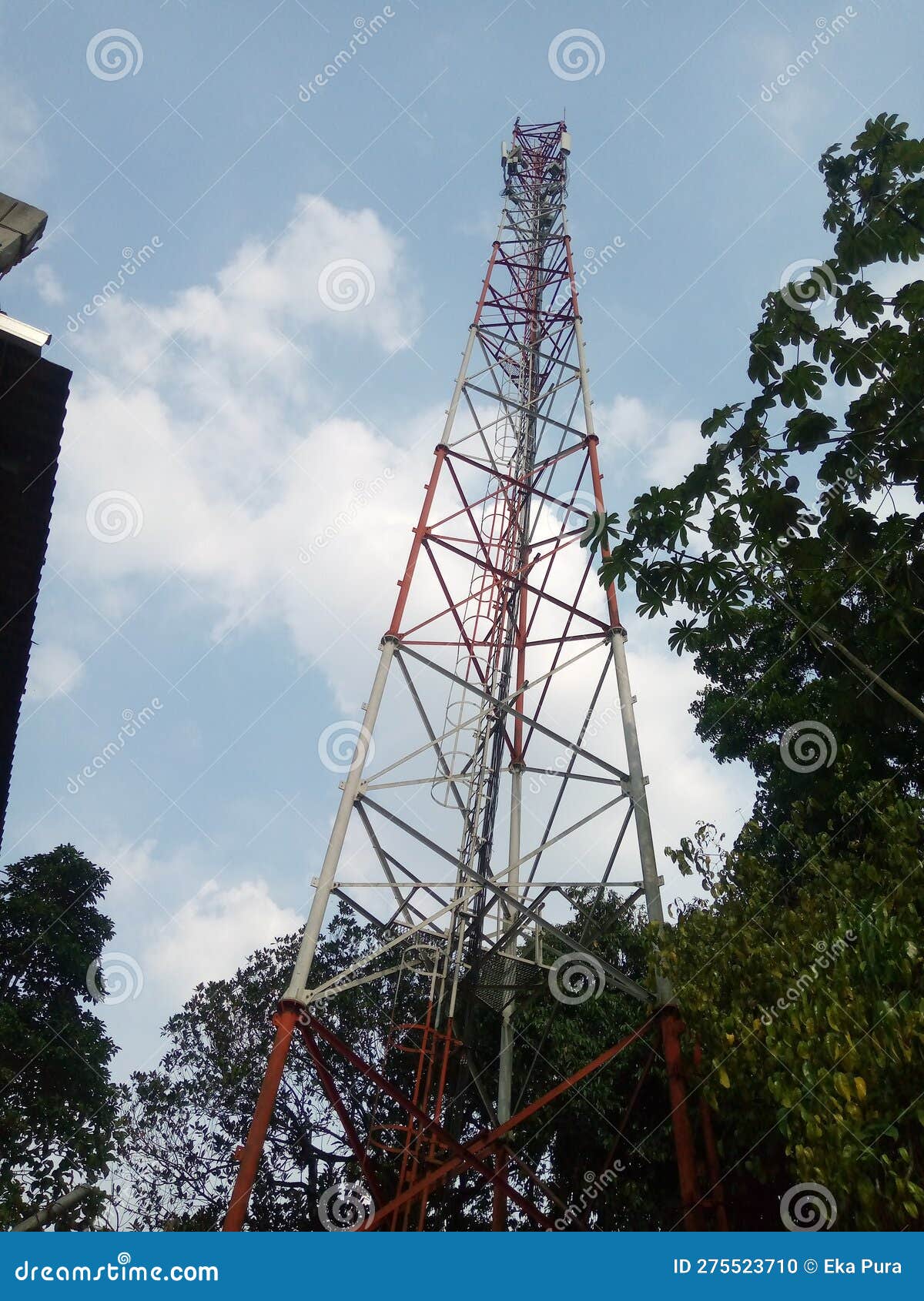 BTS Tower Telecommunication Stock Photo - Image of wind, mast: 275523710