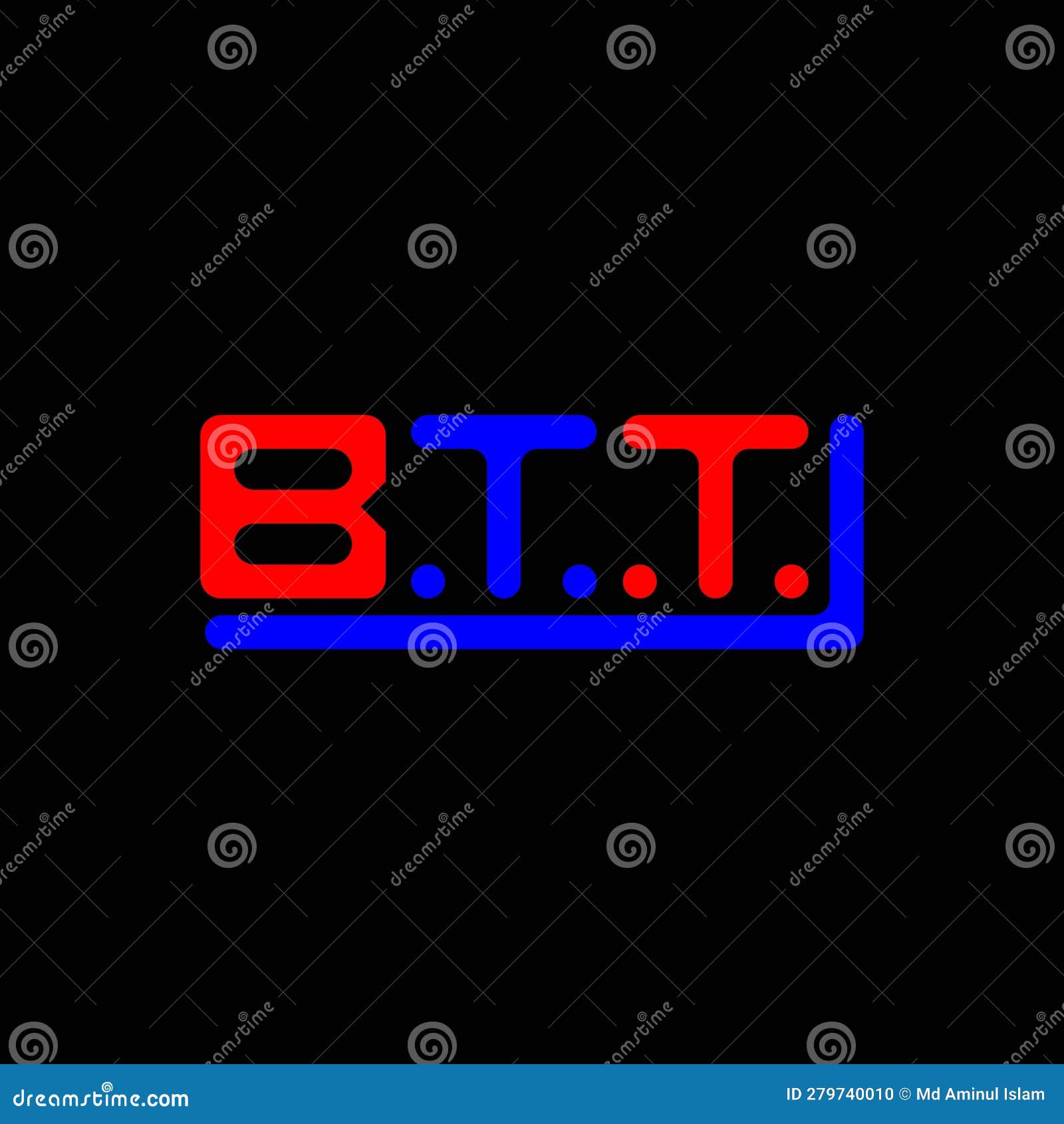 BTT Letter Logo Creative Design with Vector Graphic, BTT Stock Vector ...