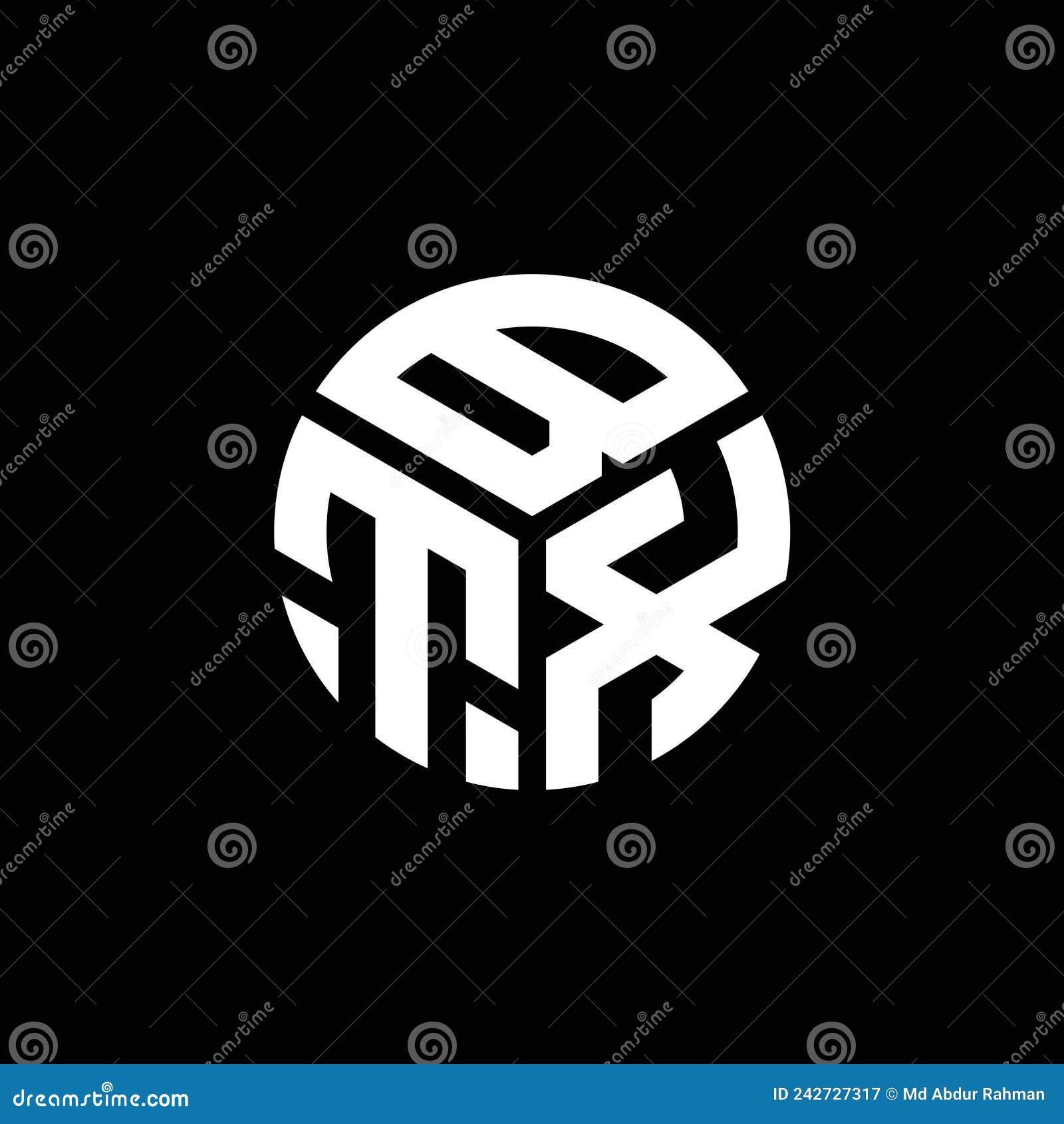 BTX Letter Logo Design on Black Background. BTX Creative Initials ...