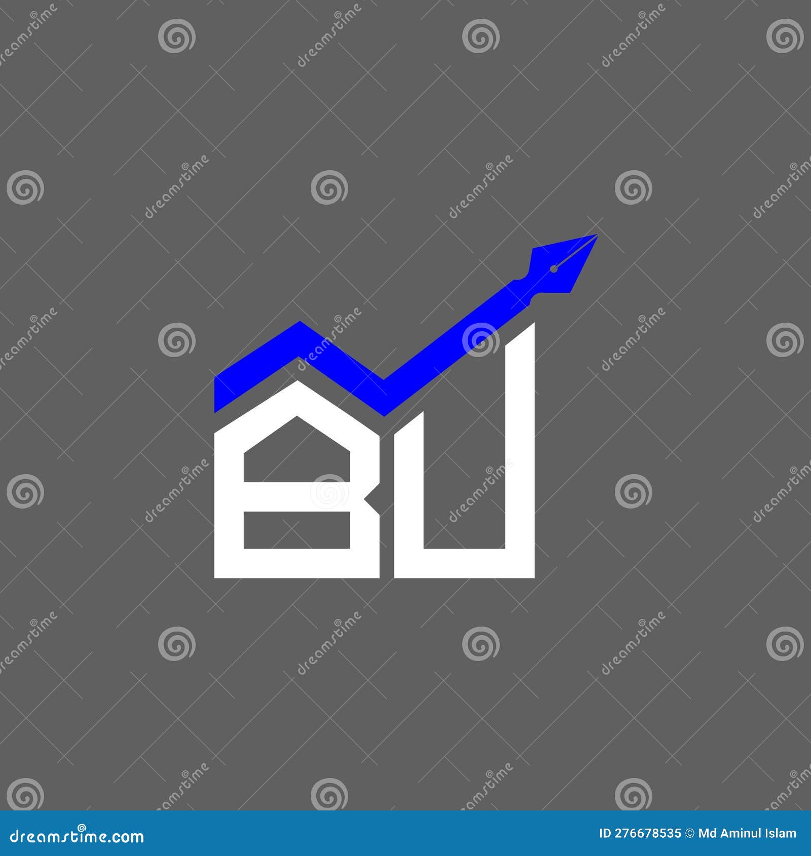 BU Letter Logo Creative Design with Vector Graphic, Stock Vector ...