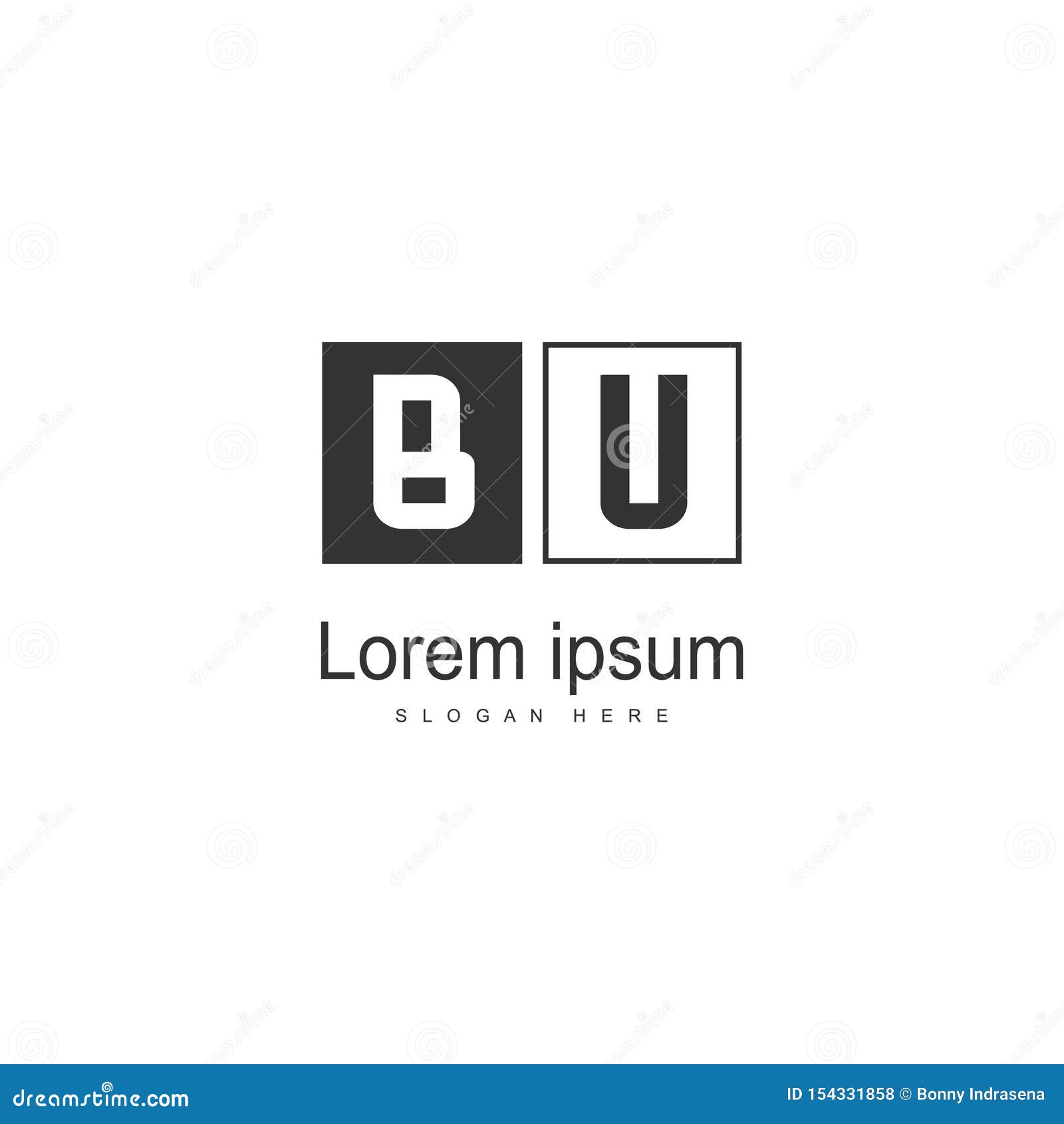 BU Letter Logo Design. Creative Modern BU Letters Icon Illustration ...