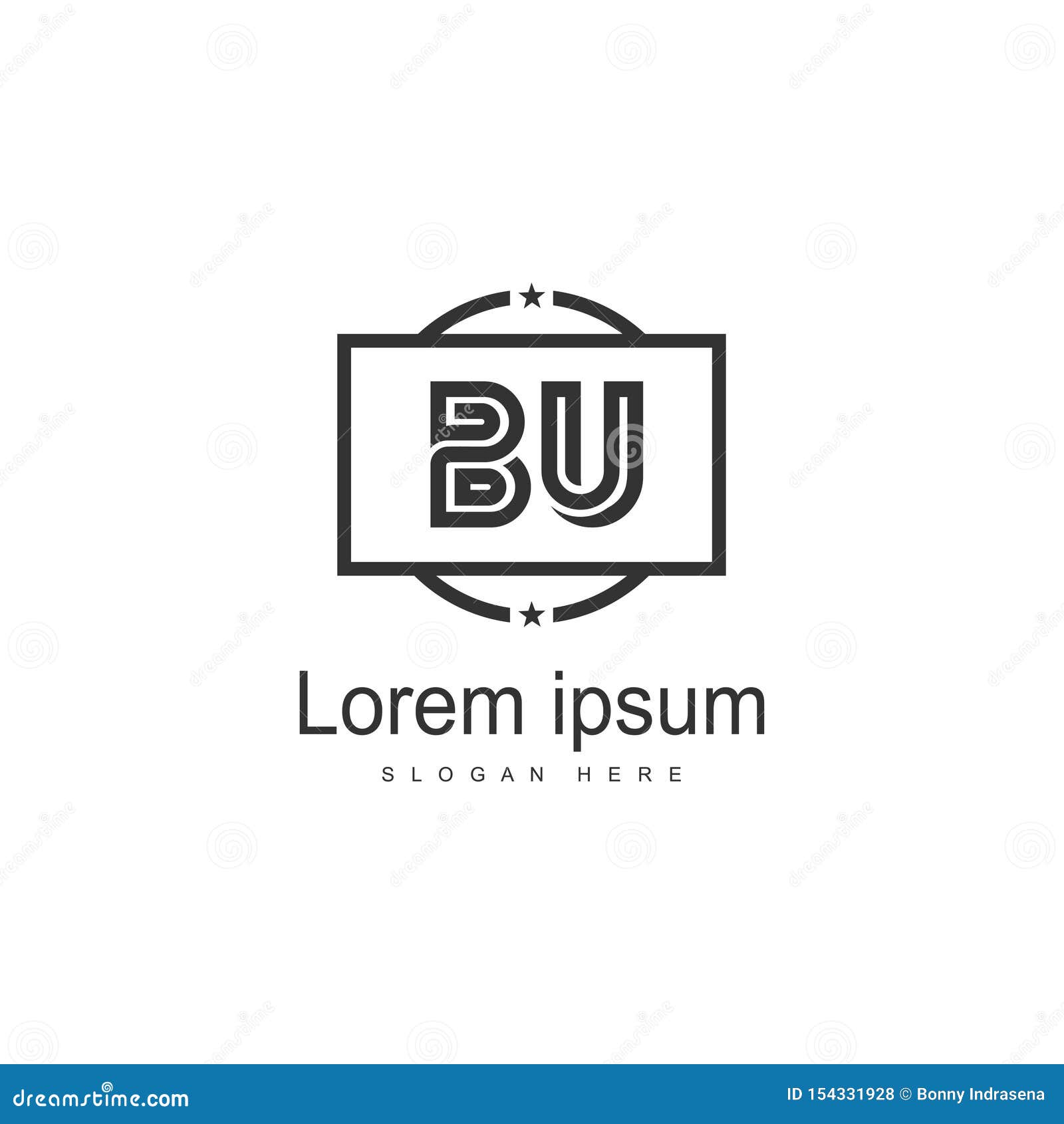 BU Letter Logo Design. Creative Modern BU Letters Icon Illustration ...