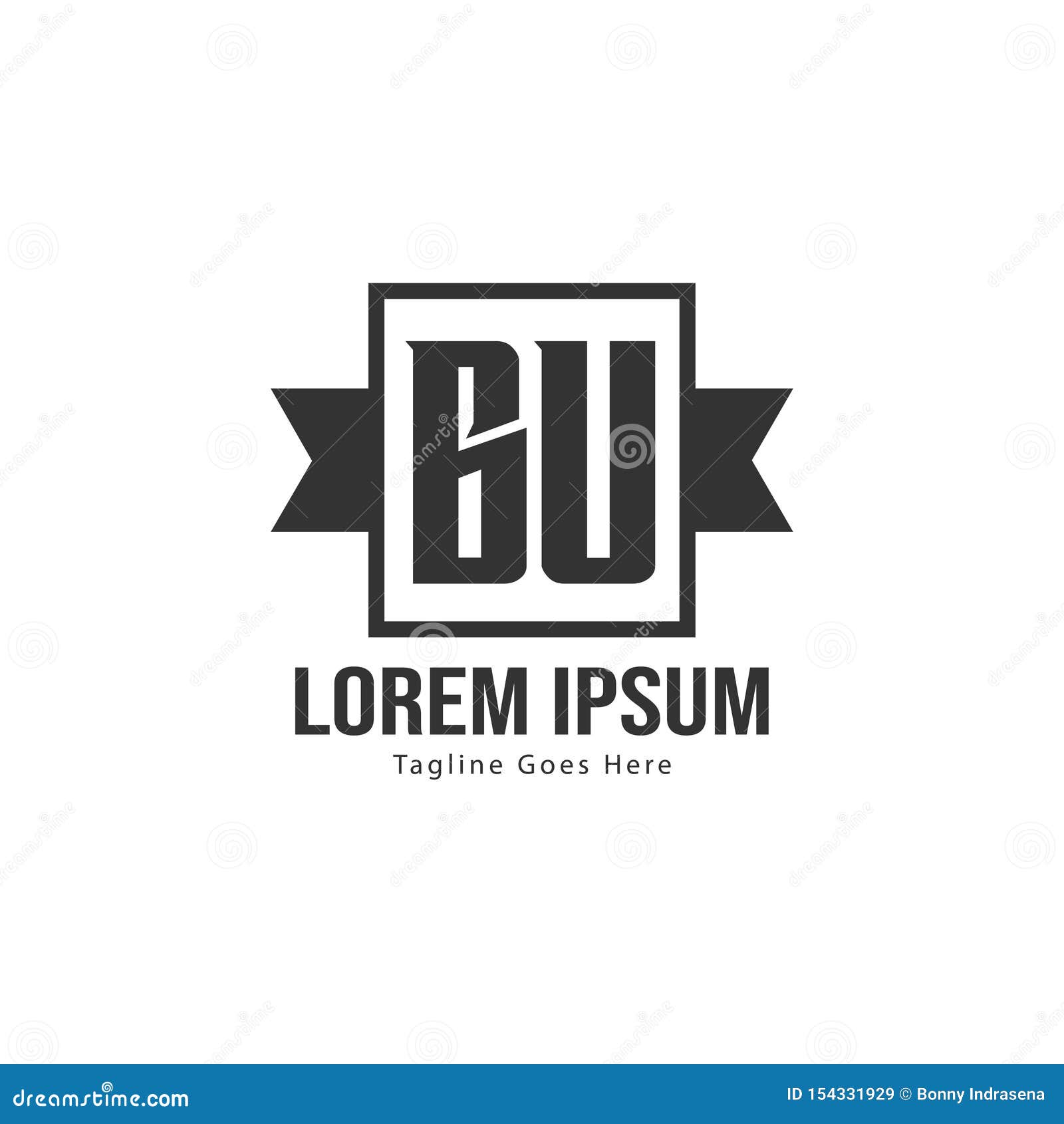 BU Letter Logo Design. Creative Modern BU Letters Icon Illustration ...