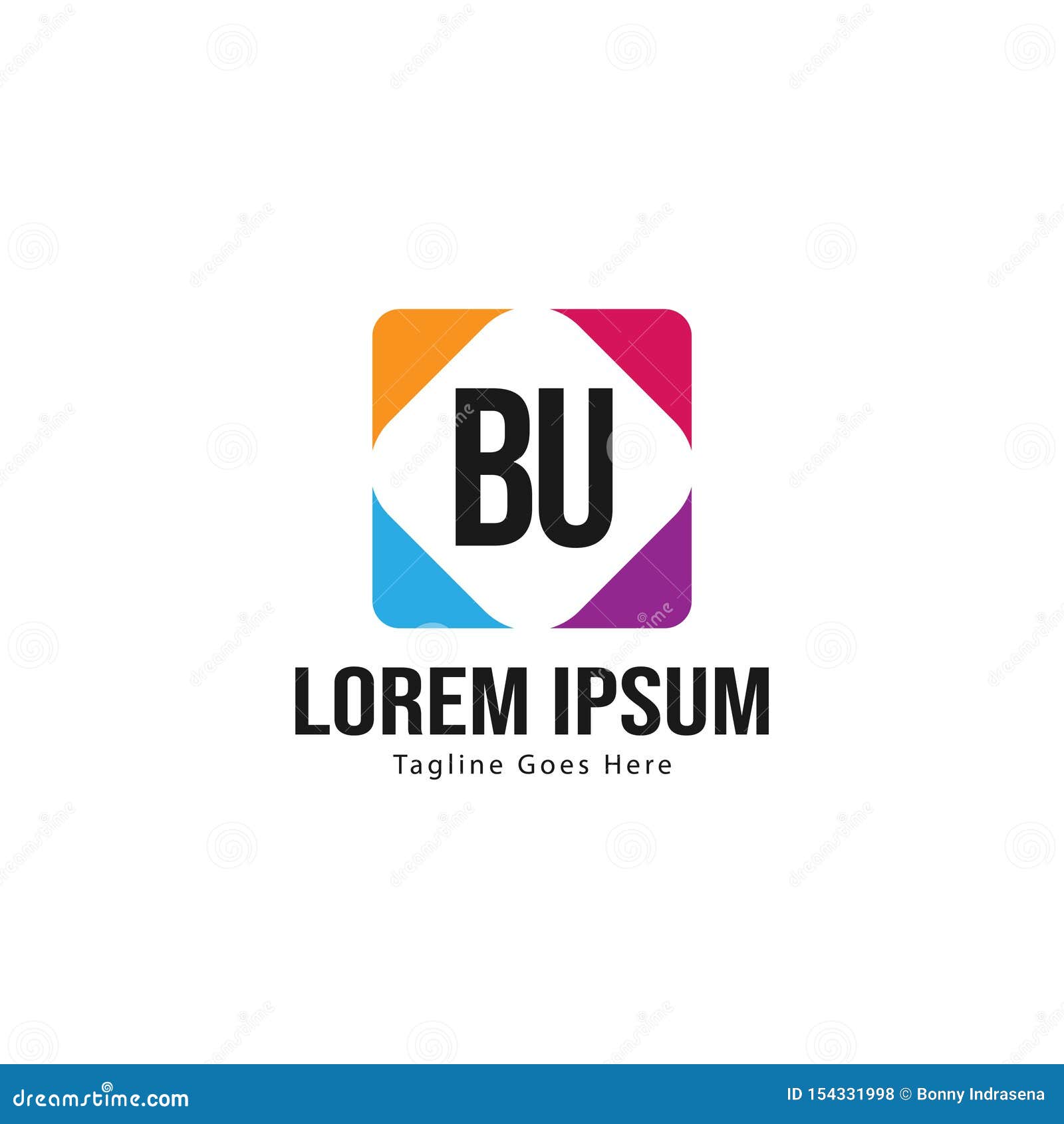 BU Letter Logo Design. Creative Modern BU Letters Icon Illustration ...