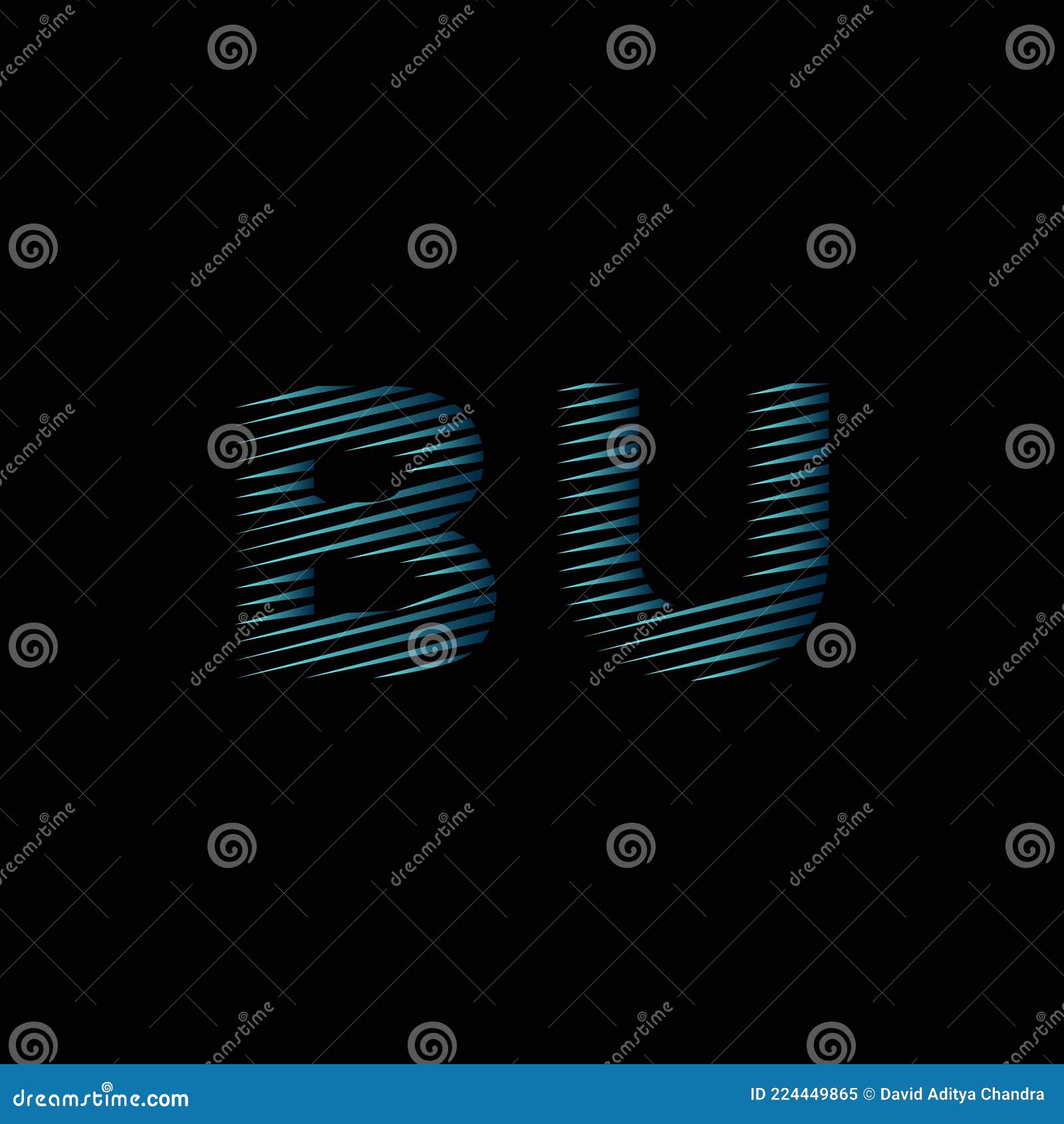 BU Monogram Lines Style Blue Light Vector Stock Vector - Illustration ...