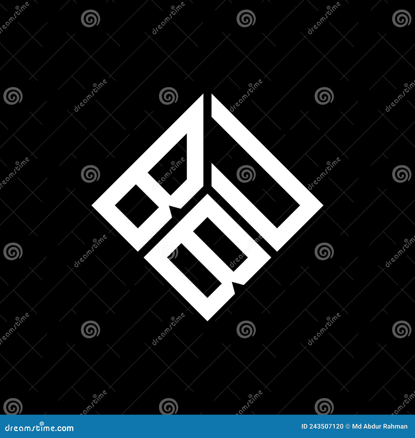 BUB Letter Logo Design On Black Background. BUB Creative Initials ...