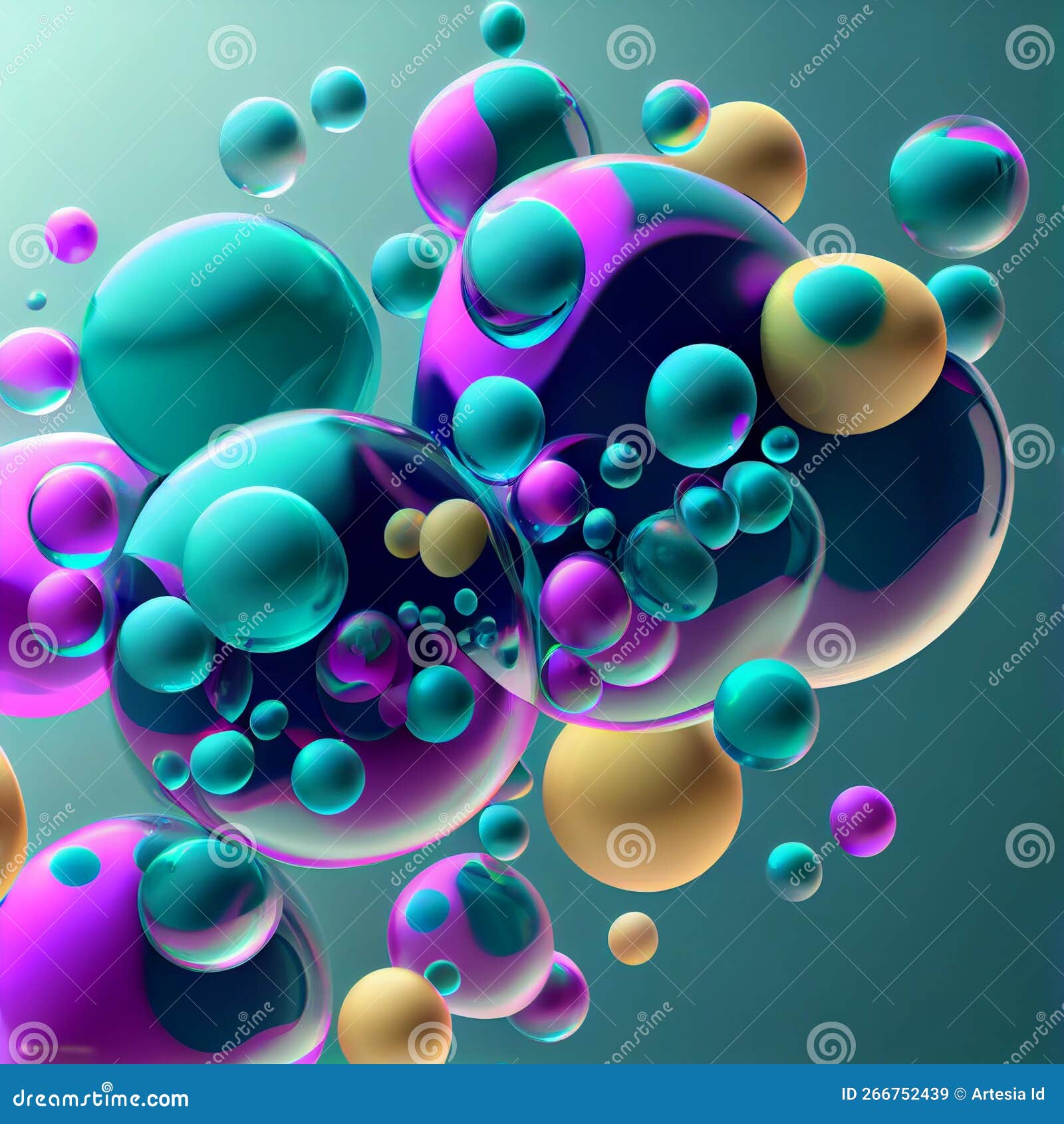 Bubble Abstract 3D Render of Colorful Bubbles Stock Illustration ...