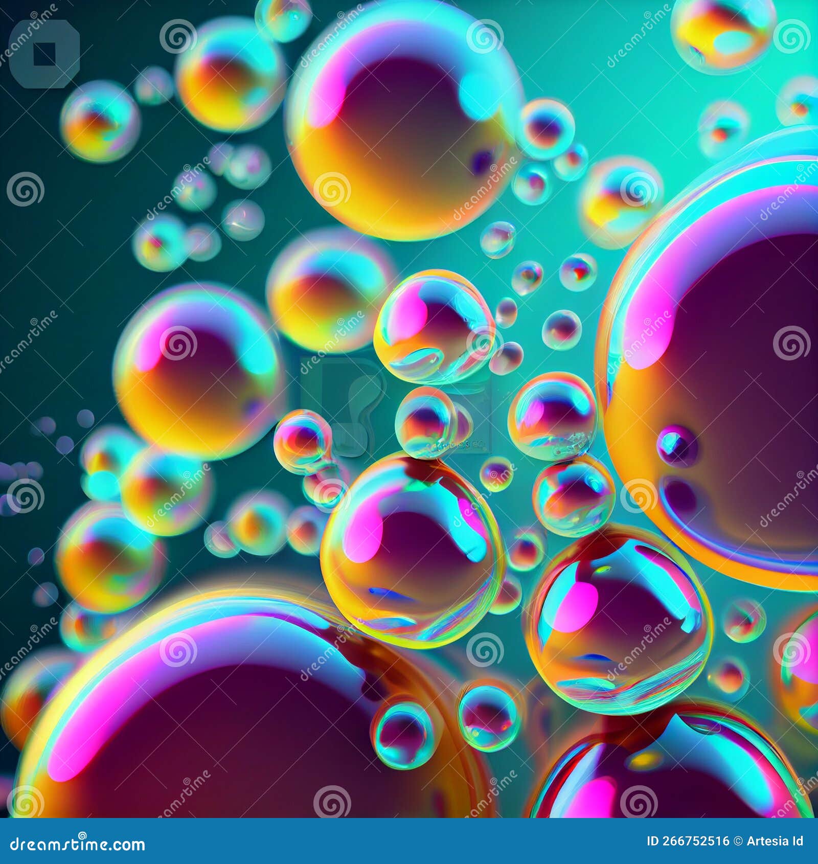 Bubble Abstract 3D Render of Colorful Bubbles Stock Illustration ...