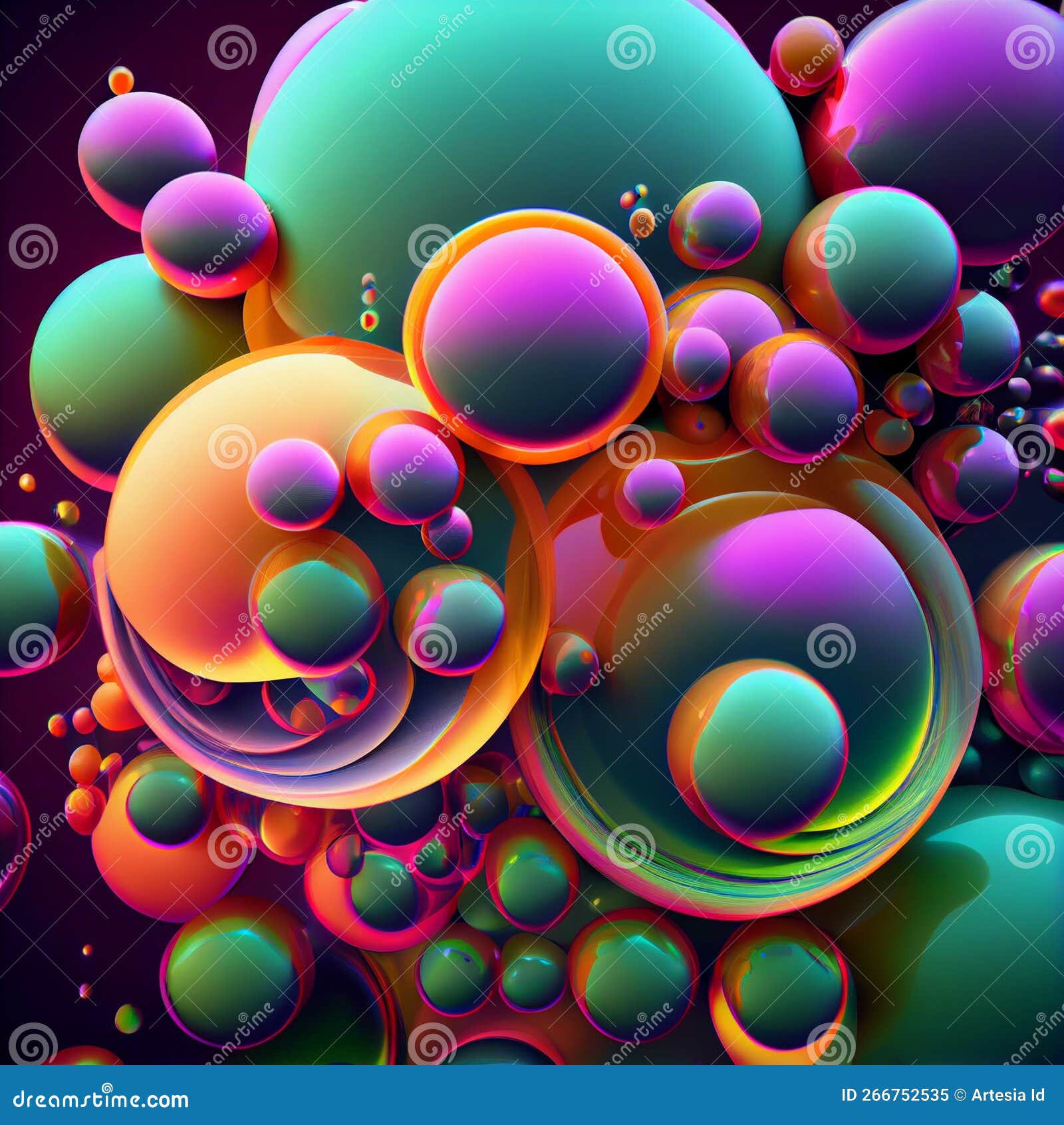 Bubble Abstract 3D Render of Colorful Bubbles Stock Illustration ...