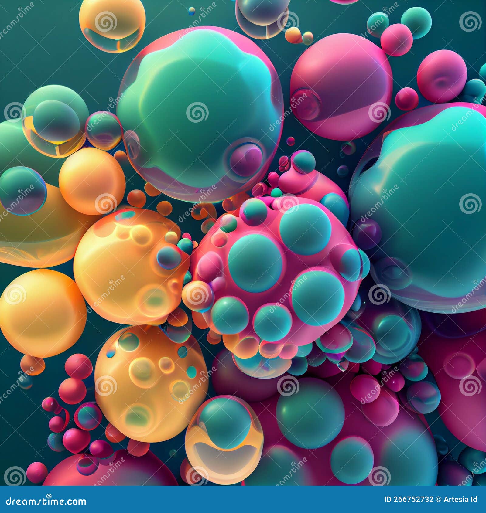 Bubble Abstract 3D Render of Colorful Bubbles Stock Illustration ...