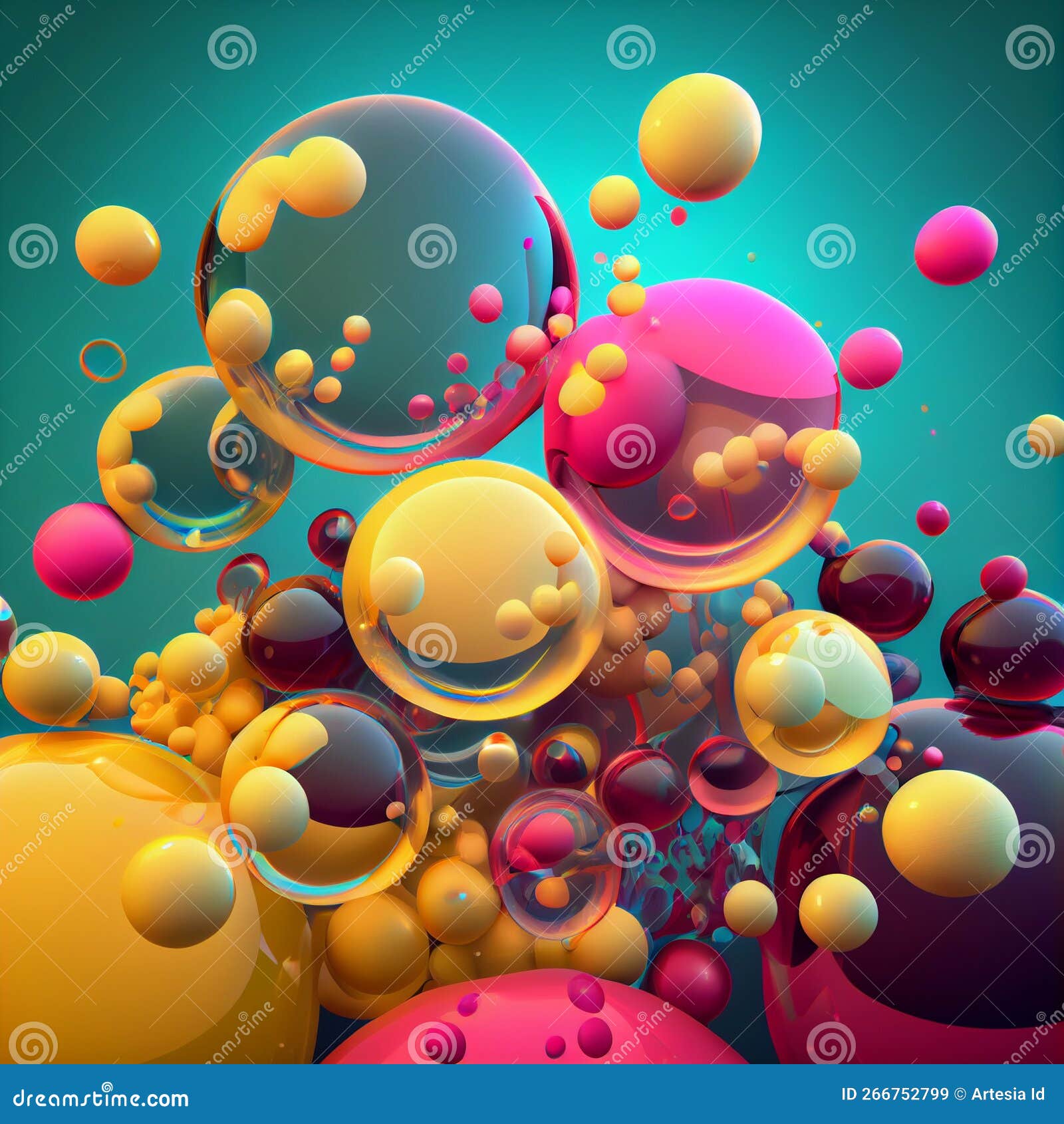 Bubble Abstract 3D Render of Colorful Bubbles Stock Illustration ...