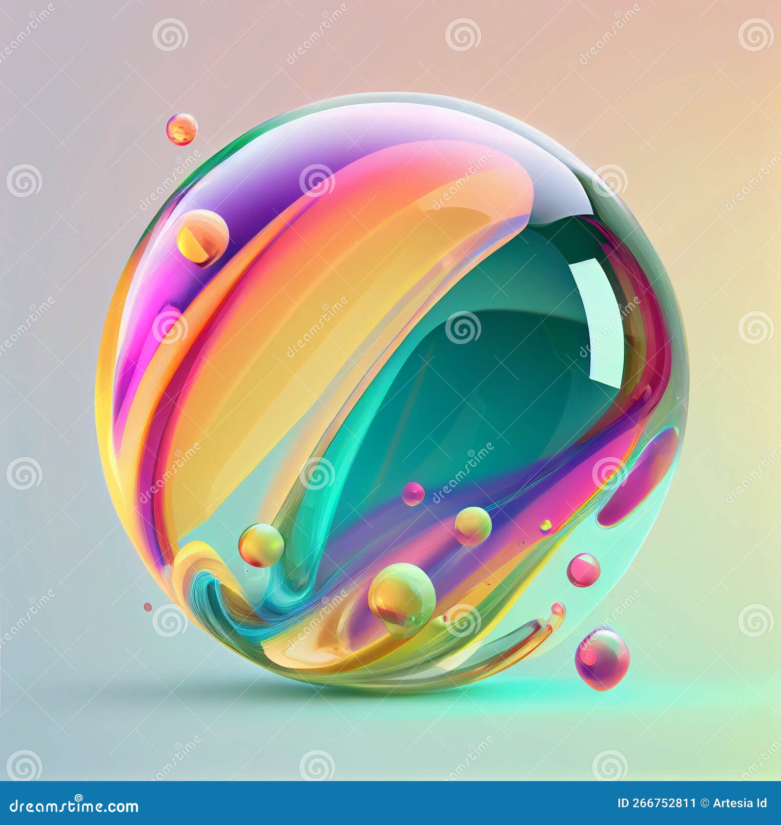 Bubble Abstract 3D Render of Colorful Bubbles Stock Illustration ...