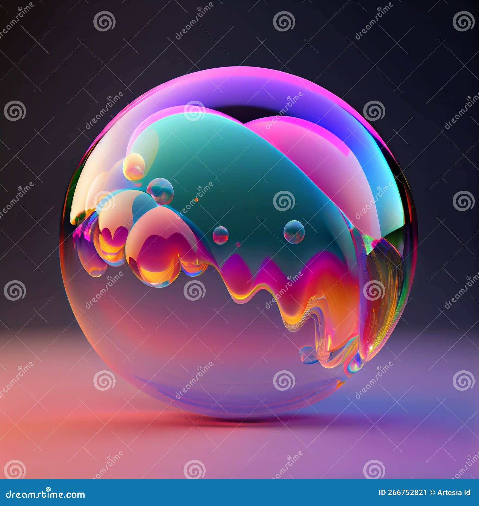 Bubble Abstract 3D Render of Colorful Bubbles Stock Illustration ...