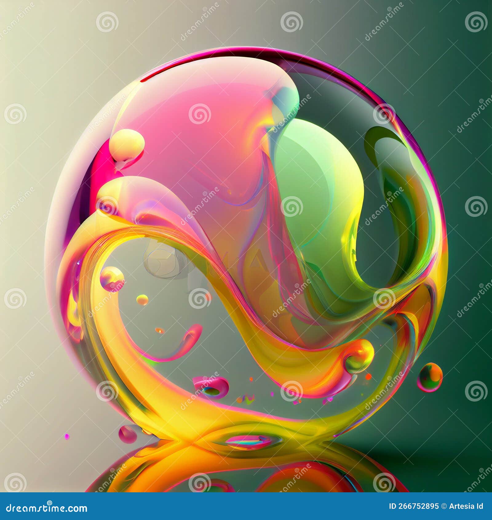 Bubble Abstract 3D Render of Colorful Bubbles Stock Illustration ...