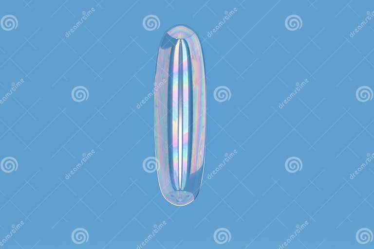 Bubble Alphabet I on Blue Background Include Path.3D Illustration Stock ...
