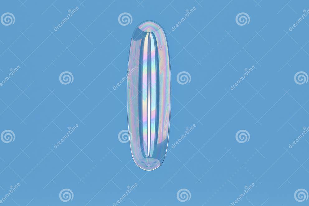 Bubble Alphabet I on Blue Background Include Path.3D Illustration Stock ...