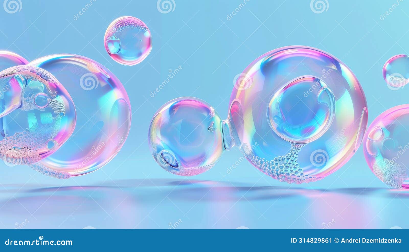 Bubble or Balloon Explode Animation Sequence. 3D Magic Foam Water with ...