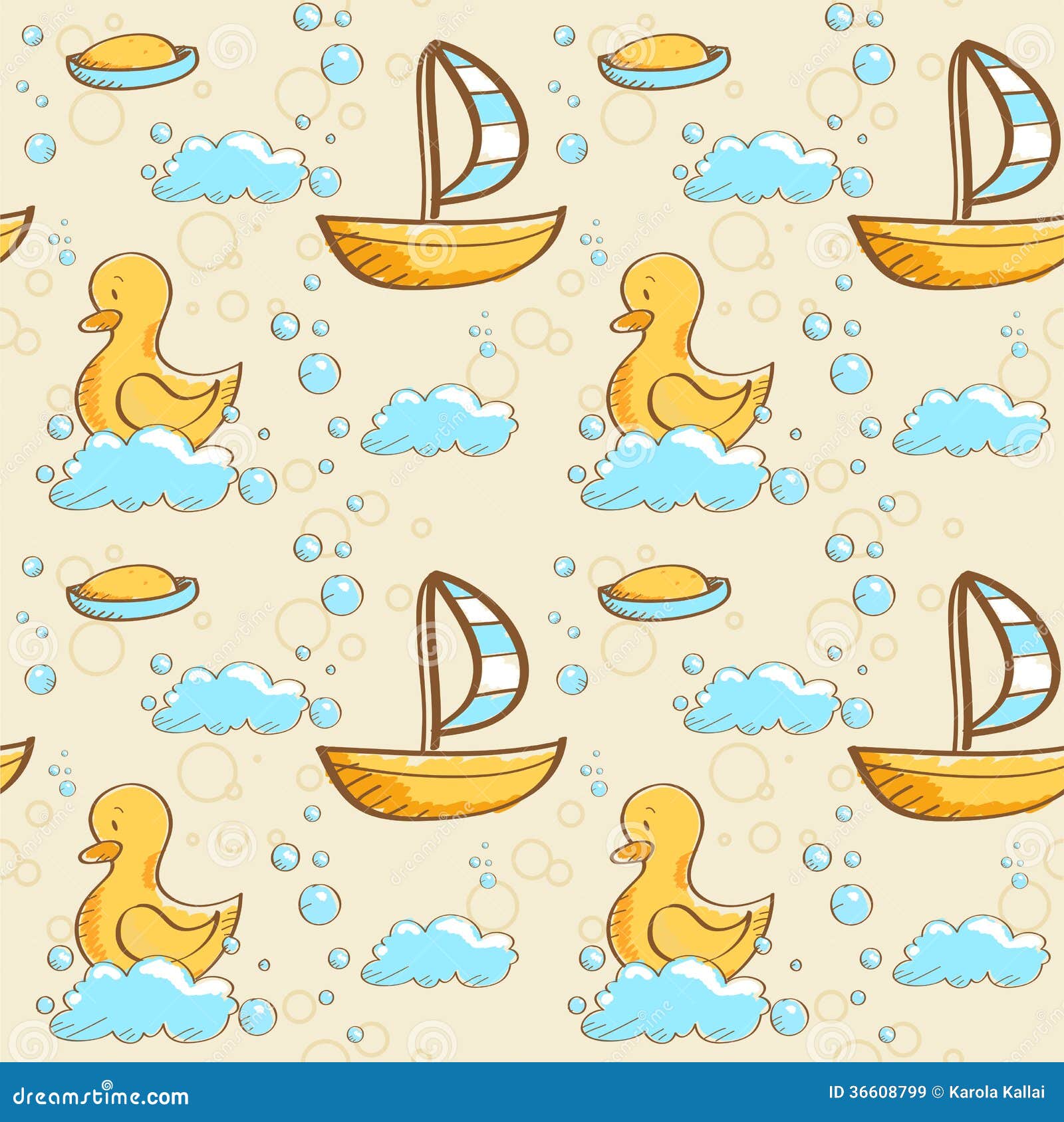 Bubble Bath Seamless Pattern Stock Vector - Illustration of doodle ...