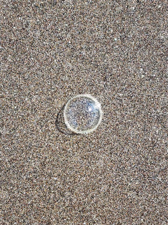 Bubble on the Beach Sand in Seaside Oregon Stock Image - Image of ...
