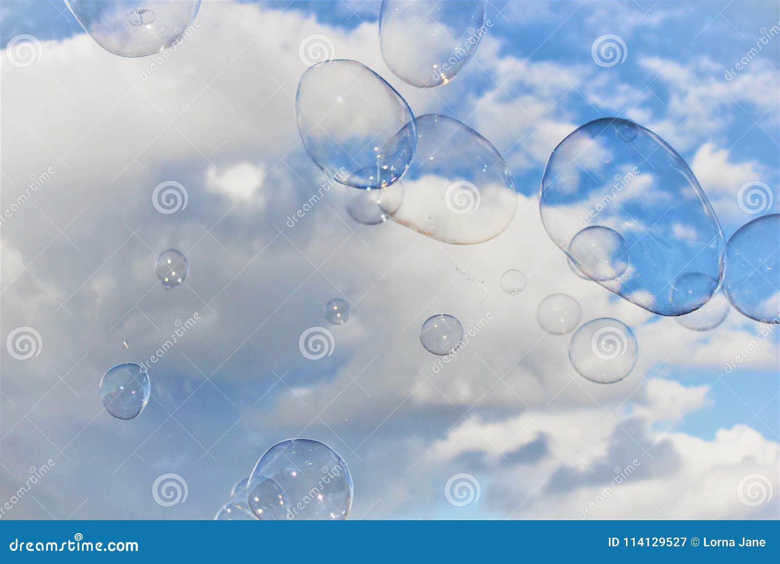 Floating Soap Bubbles Filled With Smoke On The Bubble Blower In Hand Of ...