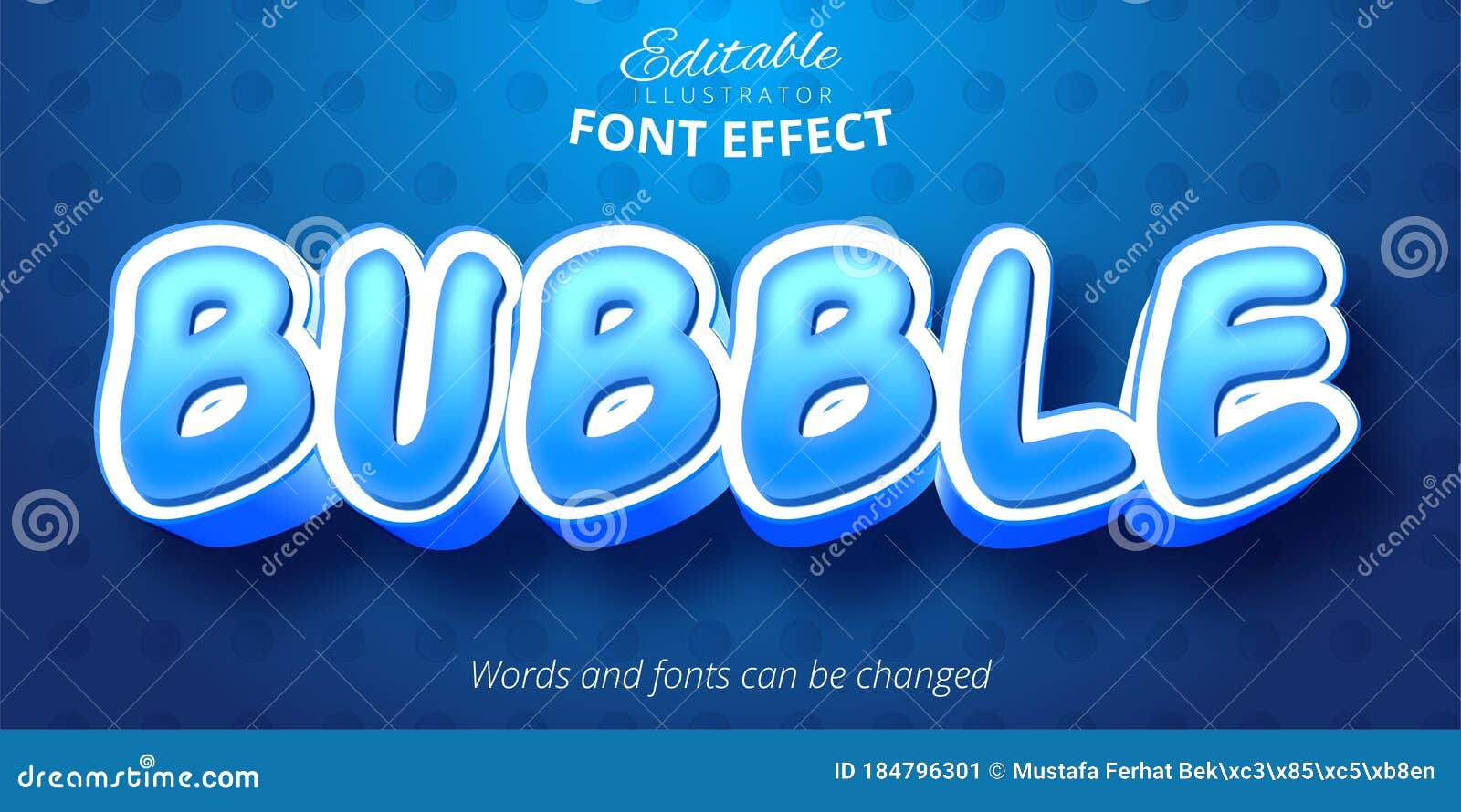 Bubble Cartoon Style, 3d Editable Text Effect Stock Vector ...