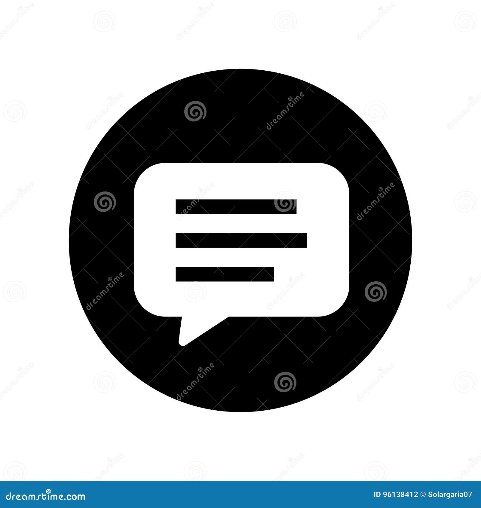 Bubble Chat in Black Circle - Vector Iconic Design Stock Vector ...