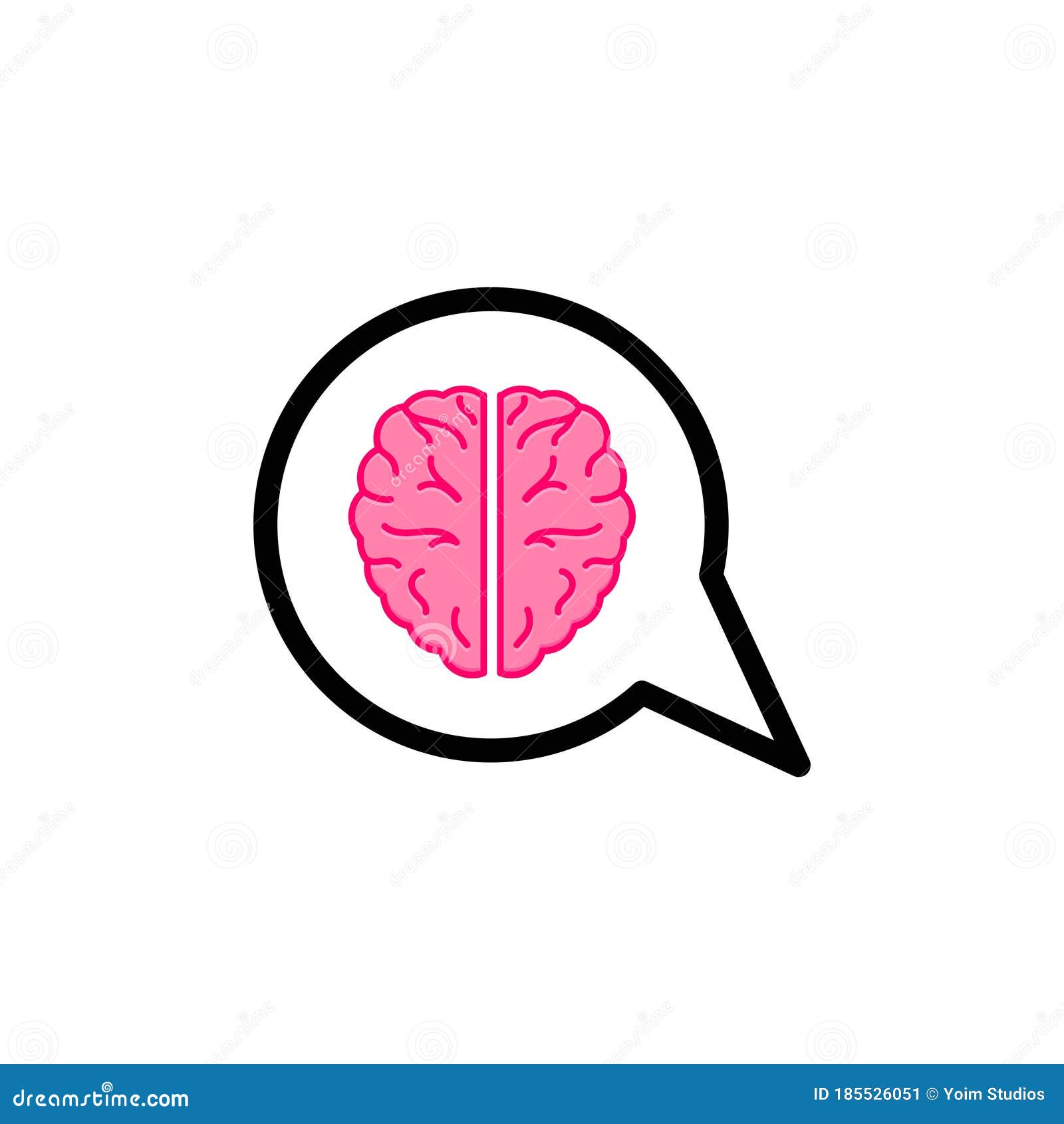 Bubble Chat Brain Vector Design Template Illustration Stock Vector ...