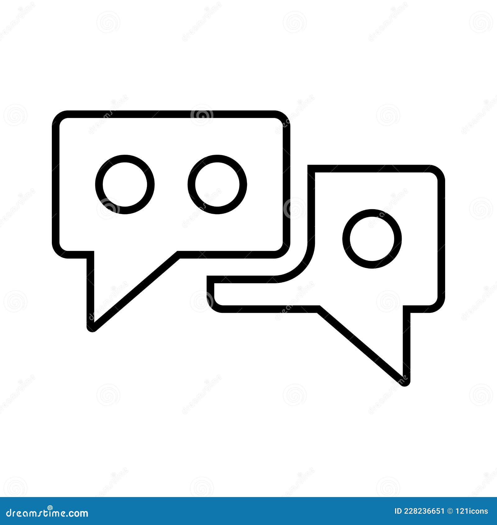 Bubble, Chat, Chatting Outline Icon. Line Art Vector Stock Vector ...