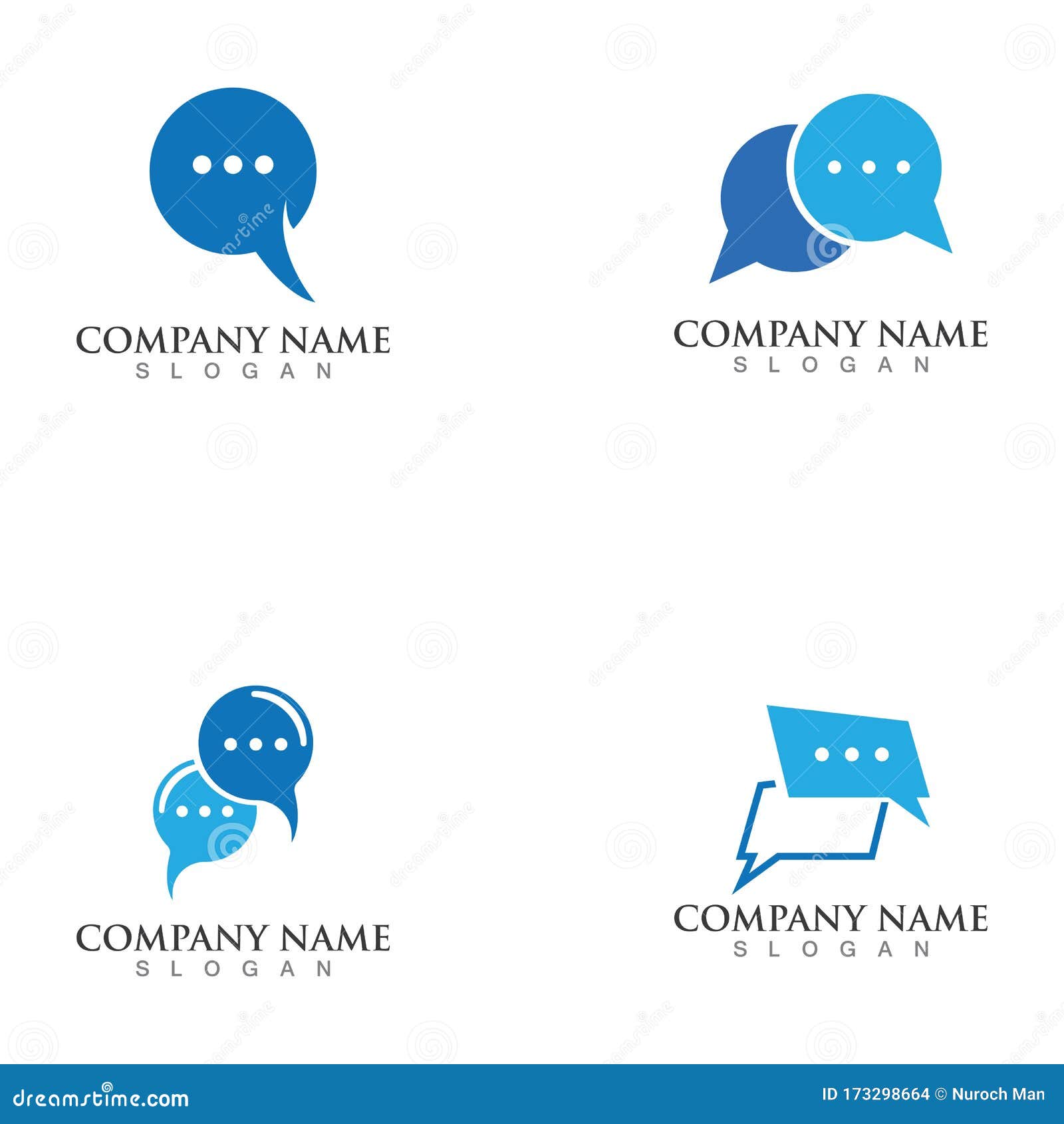 Bubble Chat Concept Logo Design Template Vector. Stock Vector ...