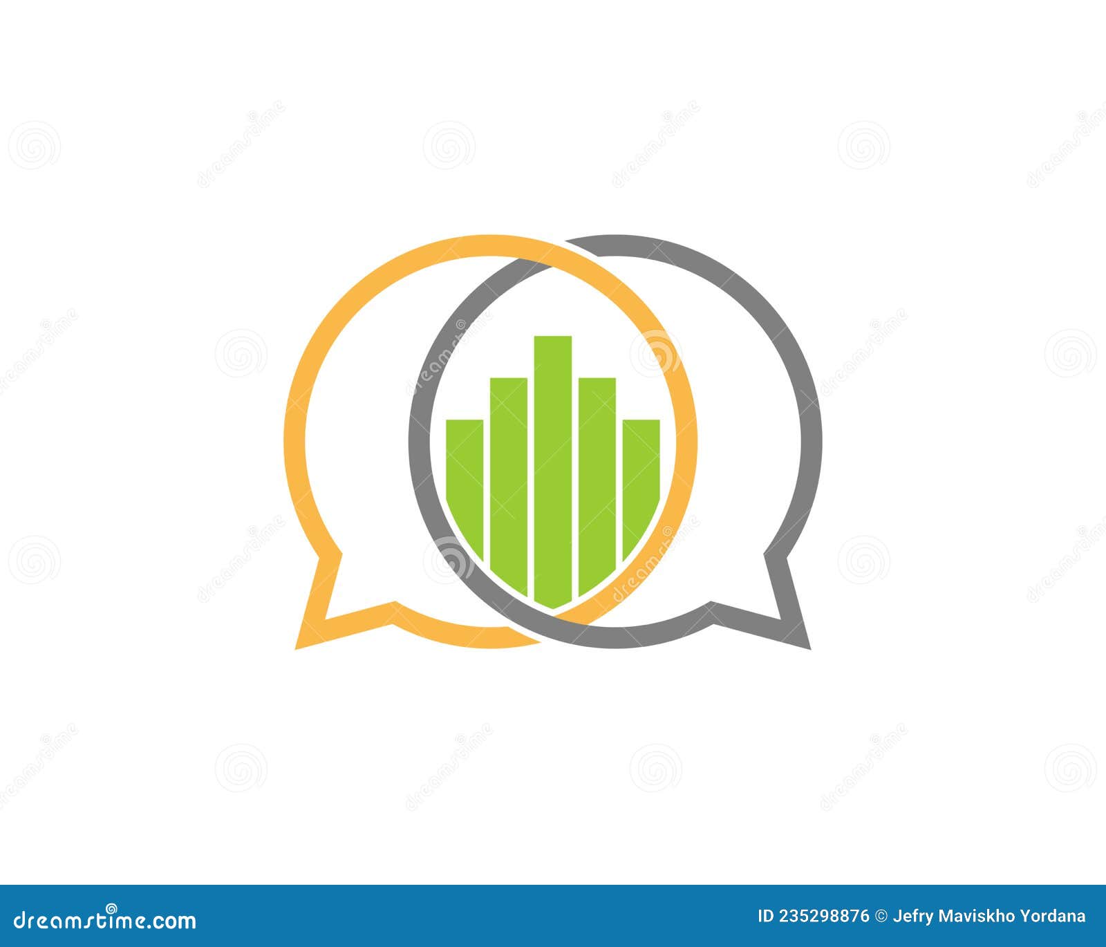 Bubble Chat Connection with Chart Growth Up in the Middle Stock ...