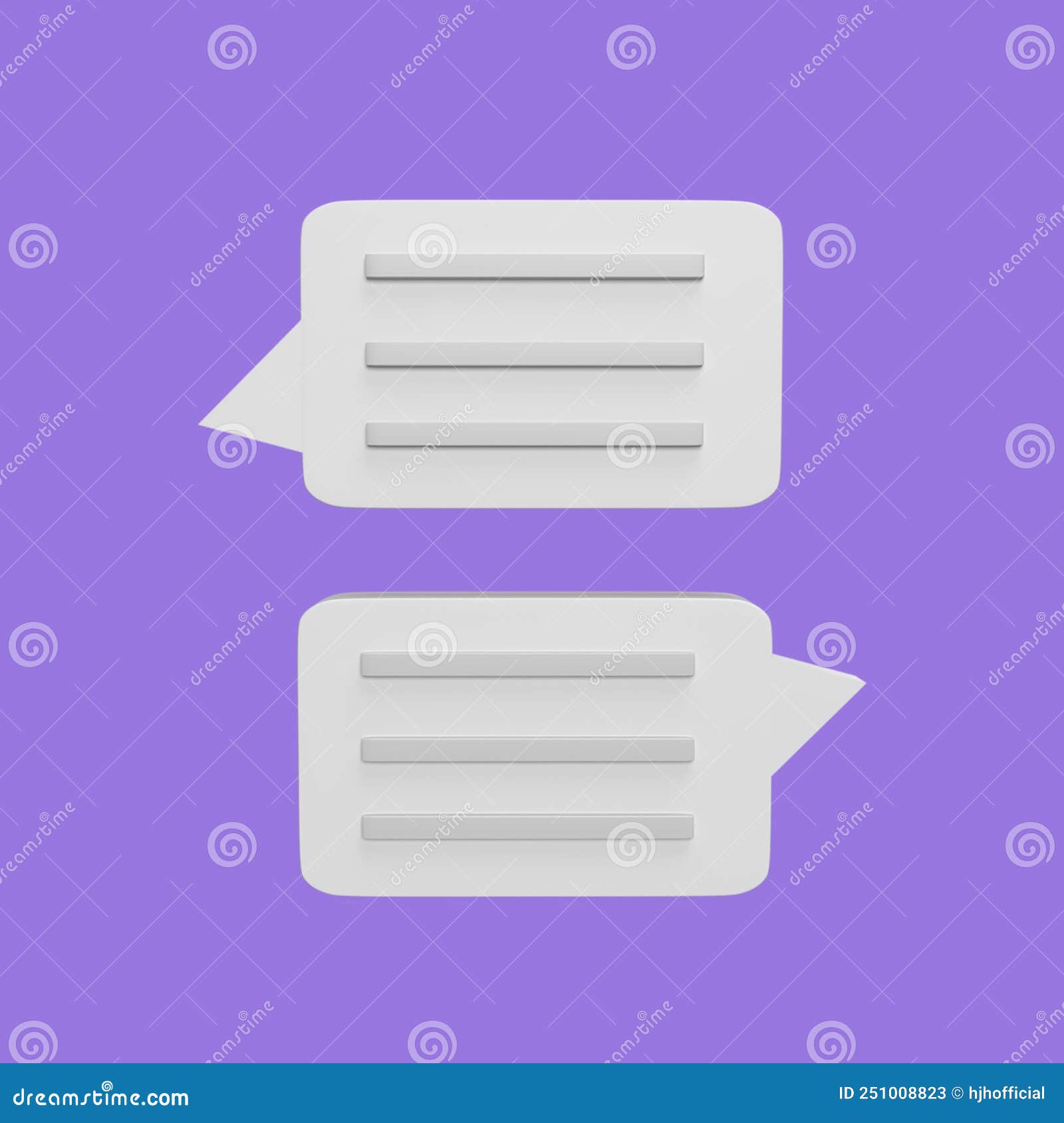 Bubble Chat 3d Icon Model Cartoon Style Concept. Render Illustration ...