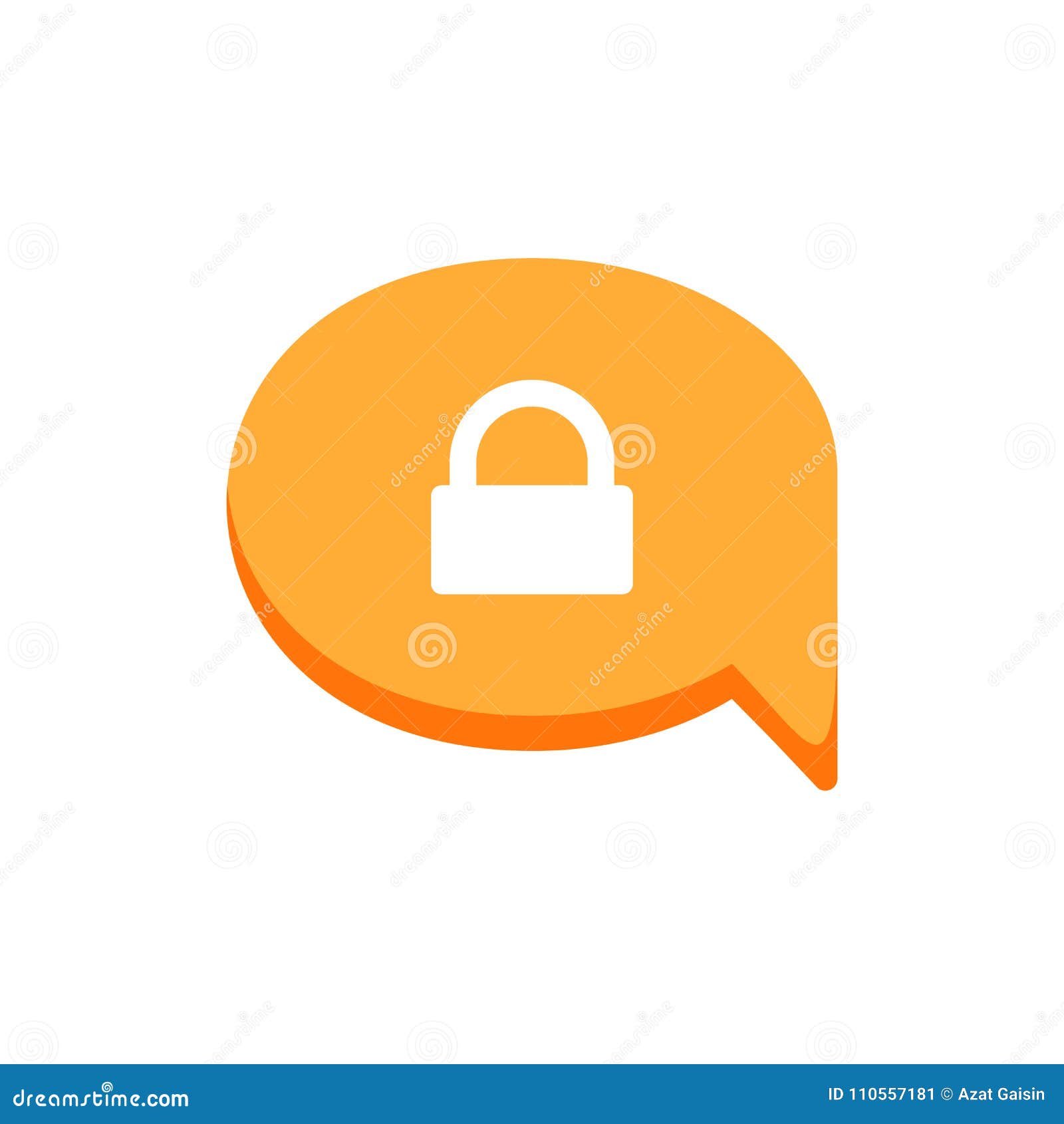 Bubble Chat Dialogue Lock Message Secure Speech Icon Stock Vector ...